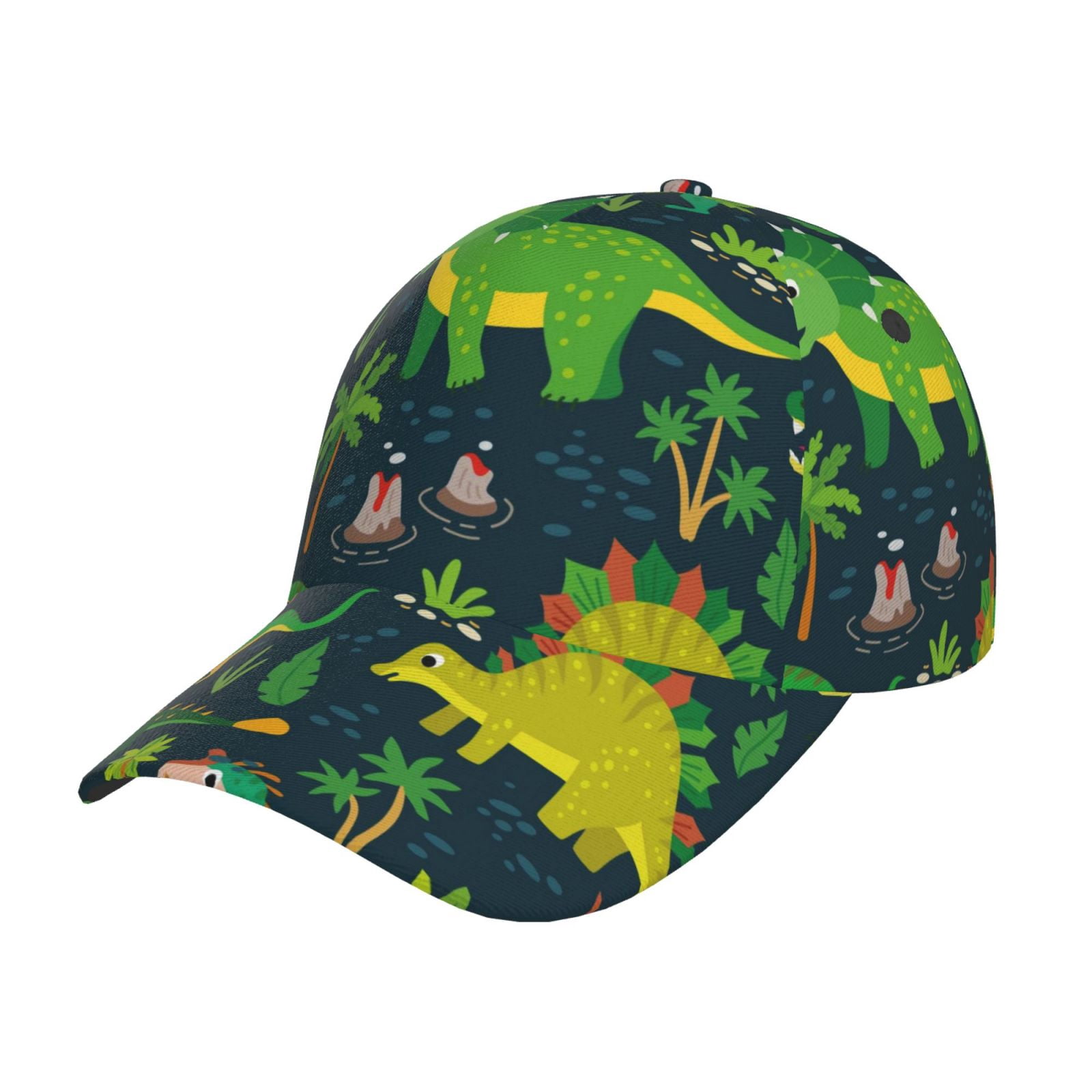 Fotbe Dinosaurs And Flowers Baseball Cap, Dinosaurs And Flowers Print ...