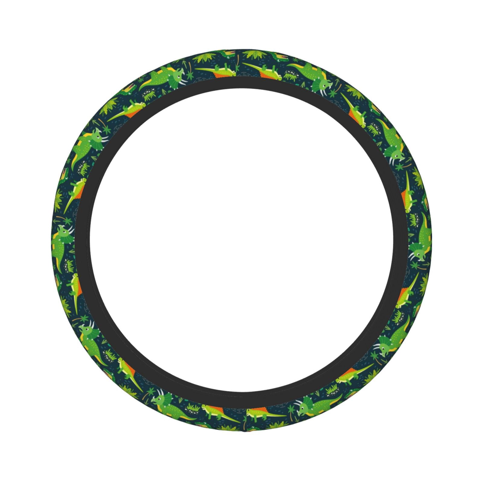 Fotbe Dinosaurs and Flowers Steering Wheel Cover Universal 15 in Car ...