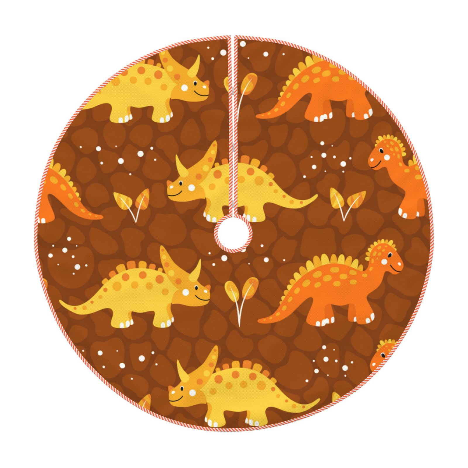 Fotbe Dinosaurs and Leaves Pattern Christmas Tree Skirt, Tree Skirts ...