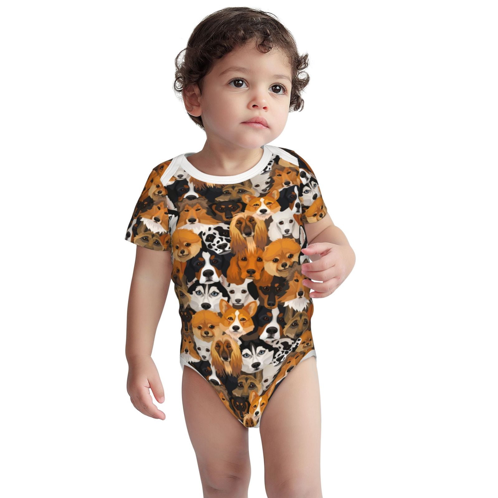 Fotbe Dogs Different Breeds Pattern Unisex-baby Short-sleeve Bodysuit ...