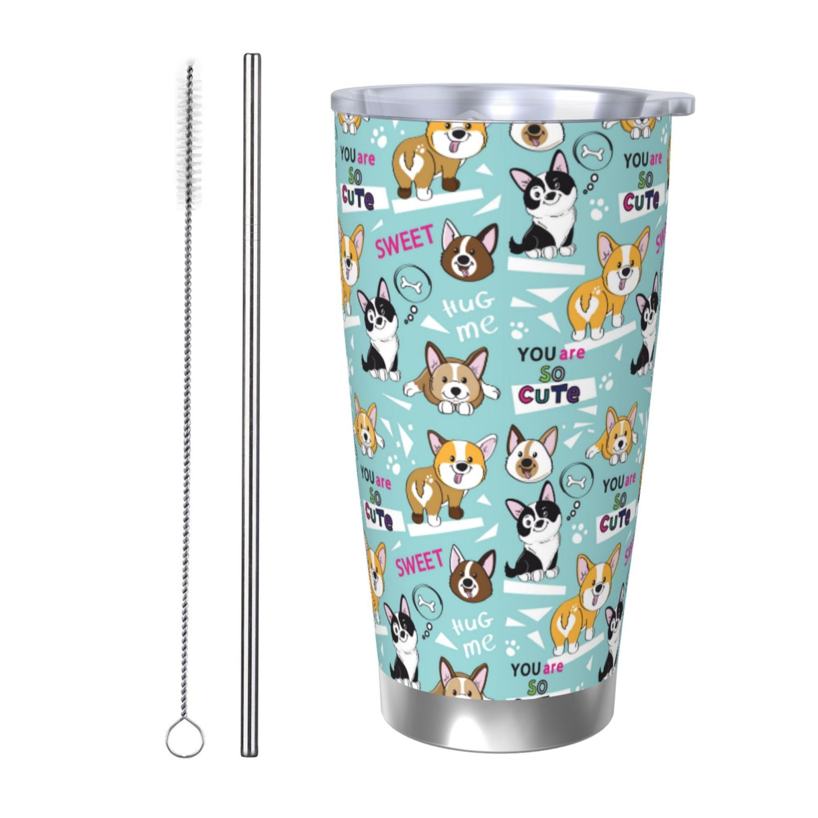 Fotbe Dogs Pattern 20 oz Tumbler Stainless Steel Vacuum Insulated ...