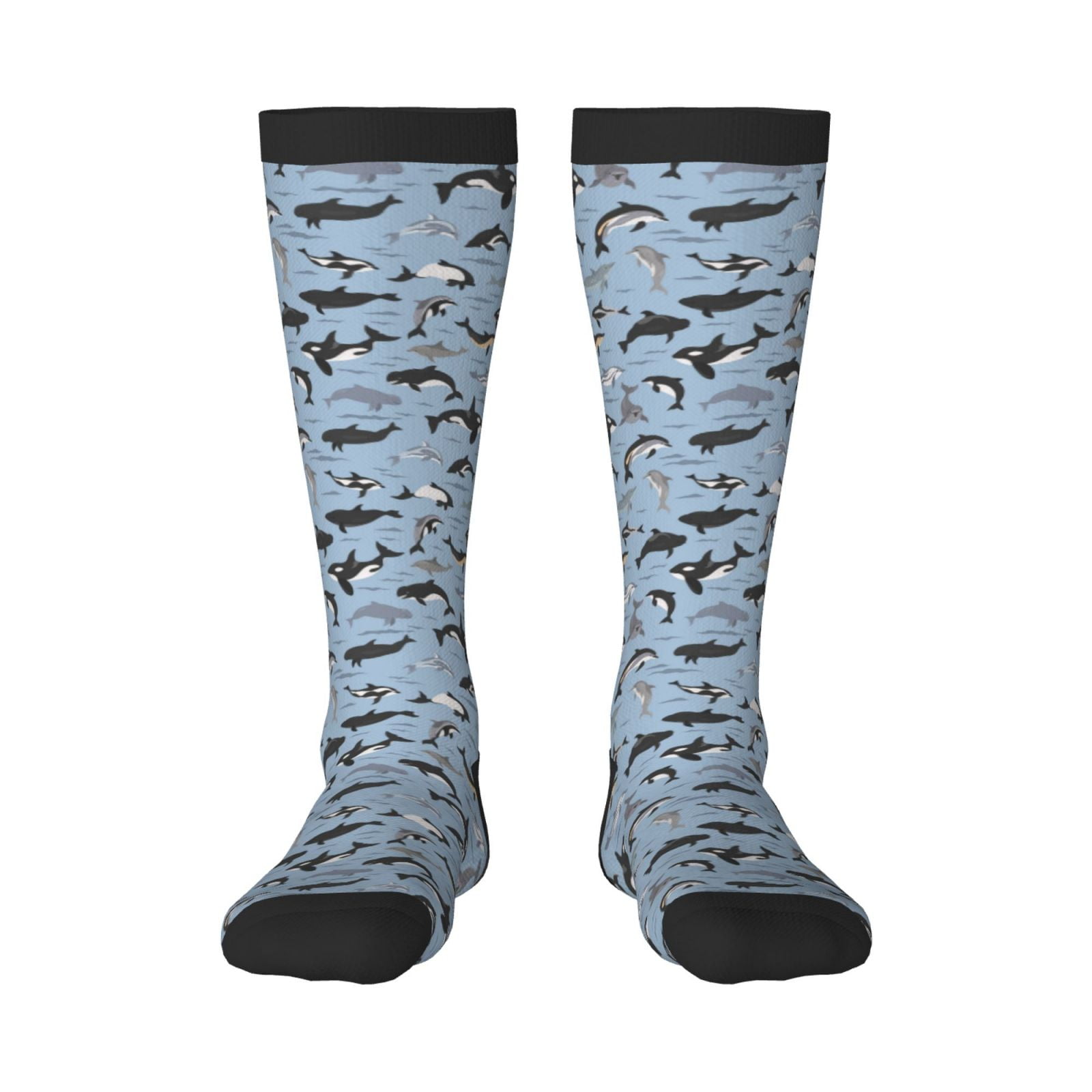 Fotbe Dolphins print Women's Men's Novelty Crew Socks Cotton Socks Knee ...