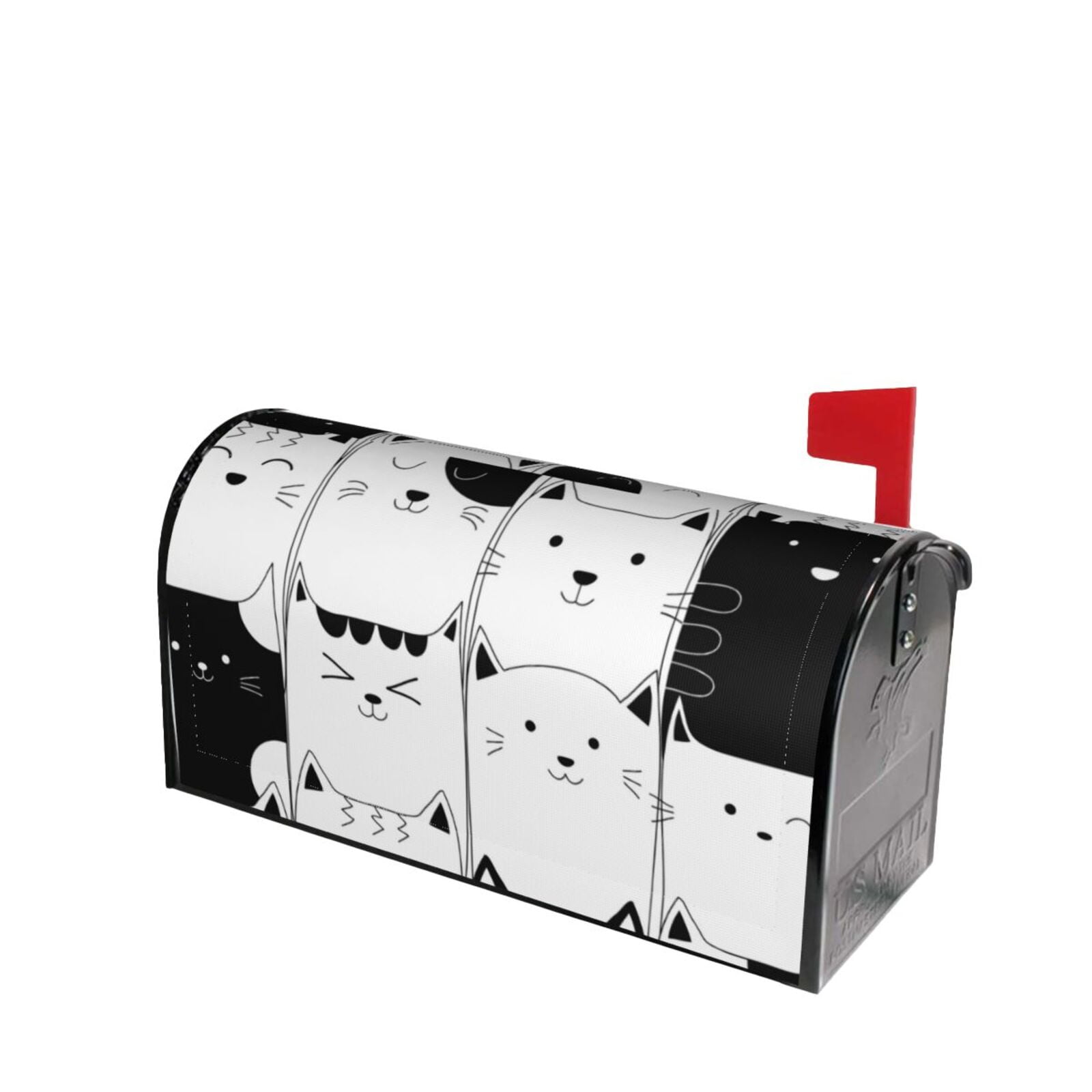 Fotbe Doodle Cute Cat Mailbox Covers Post Letter Box Cover Garden Decor ...