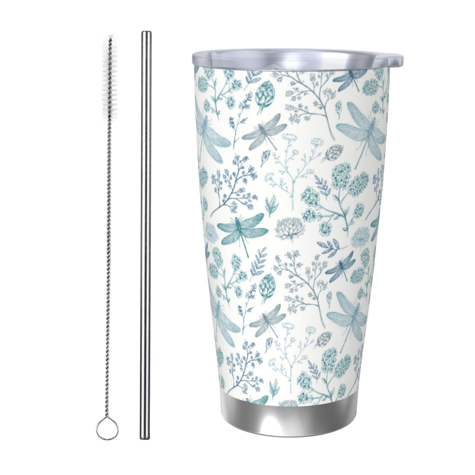 Fotbe Dragonfly Pattern 20 oz Tumbler Stainless Steel Vacuum Insulated ...