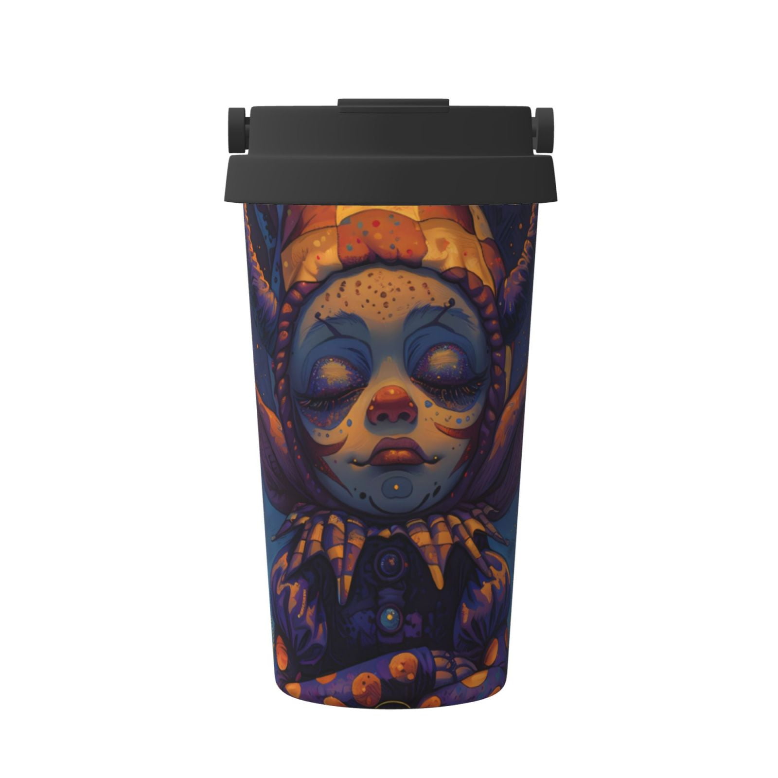 Fotbe Dreamy Jester Under Stars Printed Insulated Travel Coffee Mug ...
