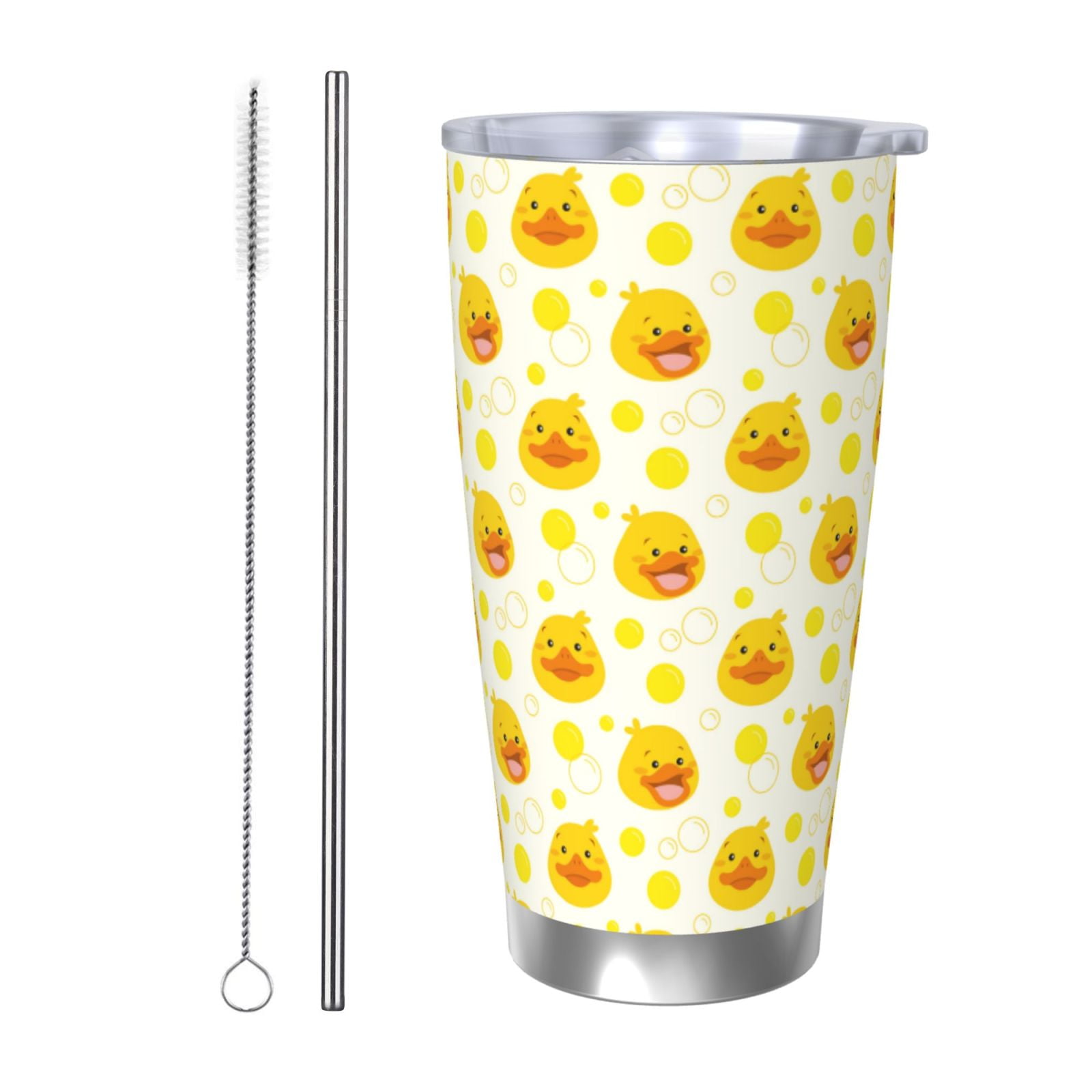 Fotbe Ducky Cartoon Pattern 20 oz Tumbler Stainless Steel Vacuum ...