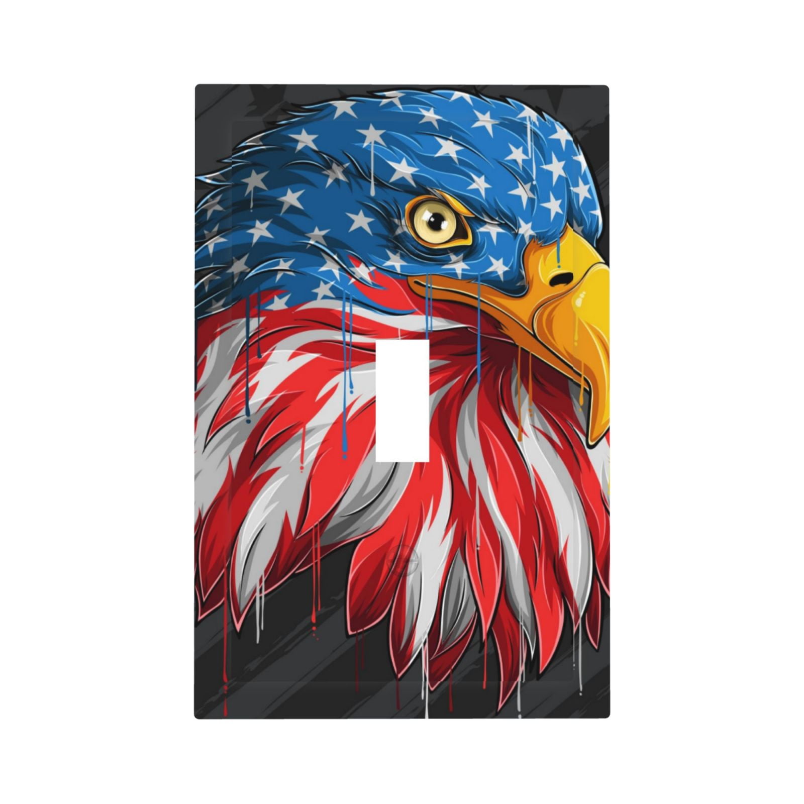 Fotbe Eagle Head With American Flag Print Duplex Receptacle Wall Plate ...