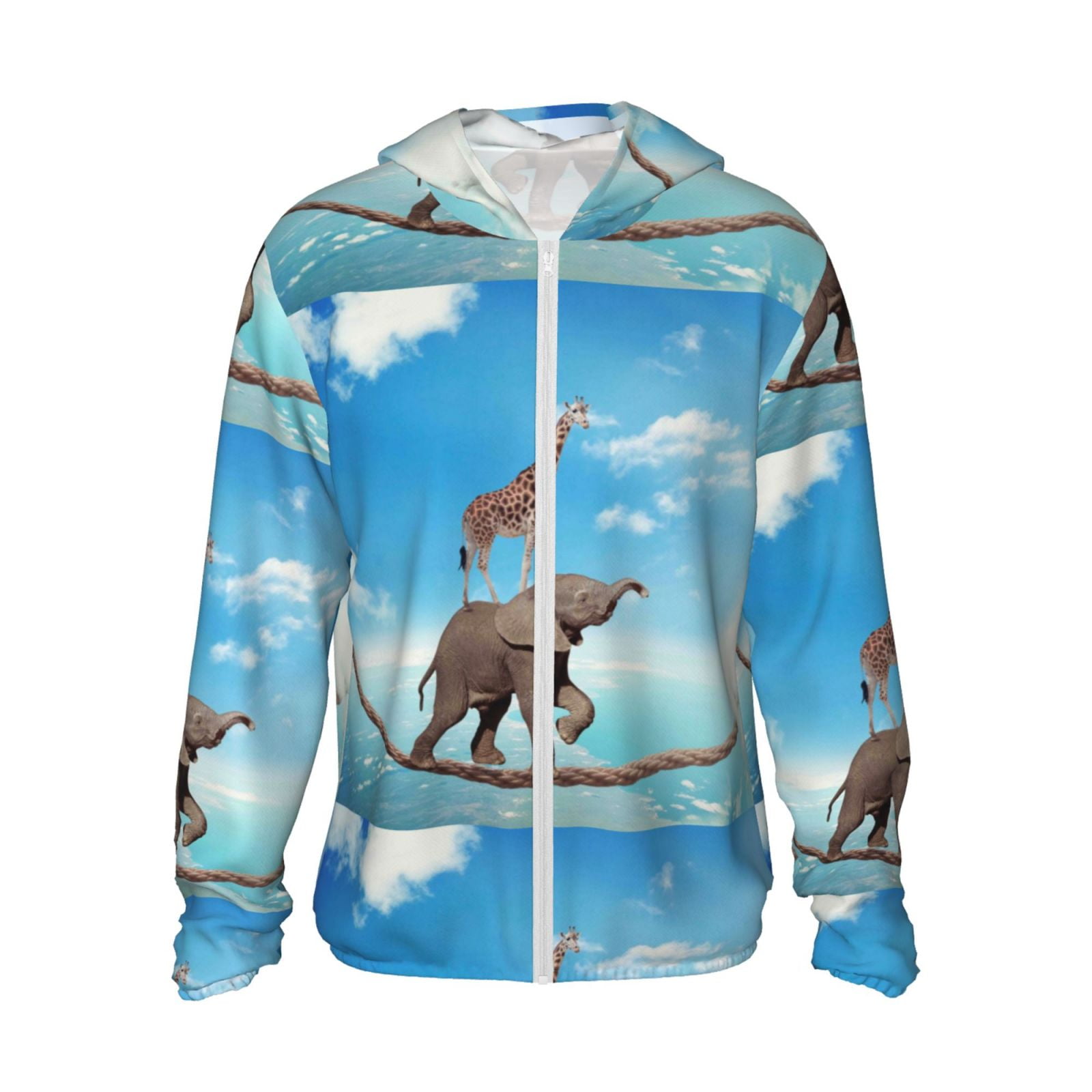 Fotbe Elephant Giraffe Men's Women's UPF 50+ Sun Protection Jacket ...