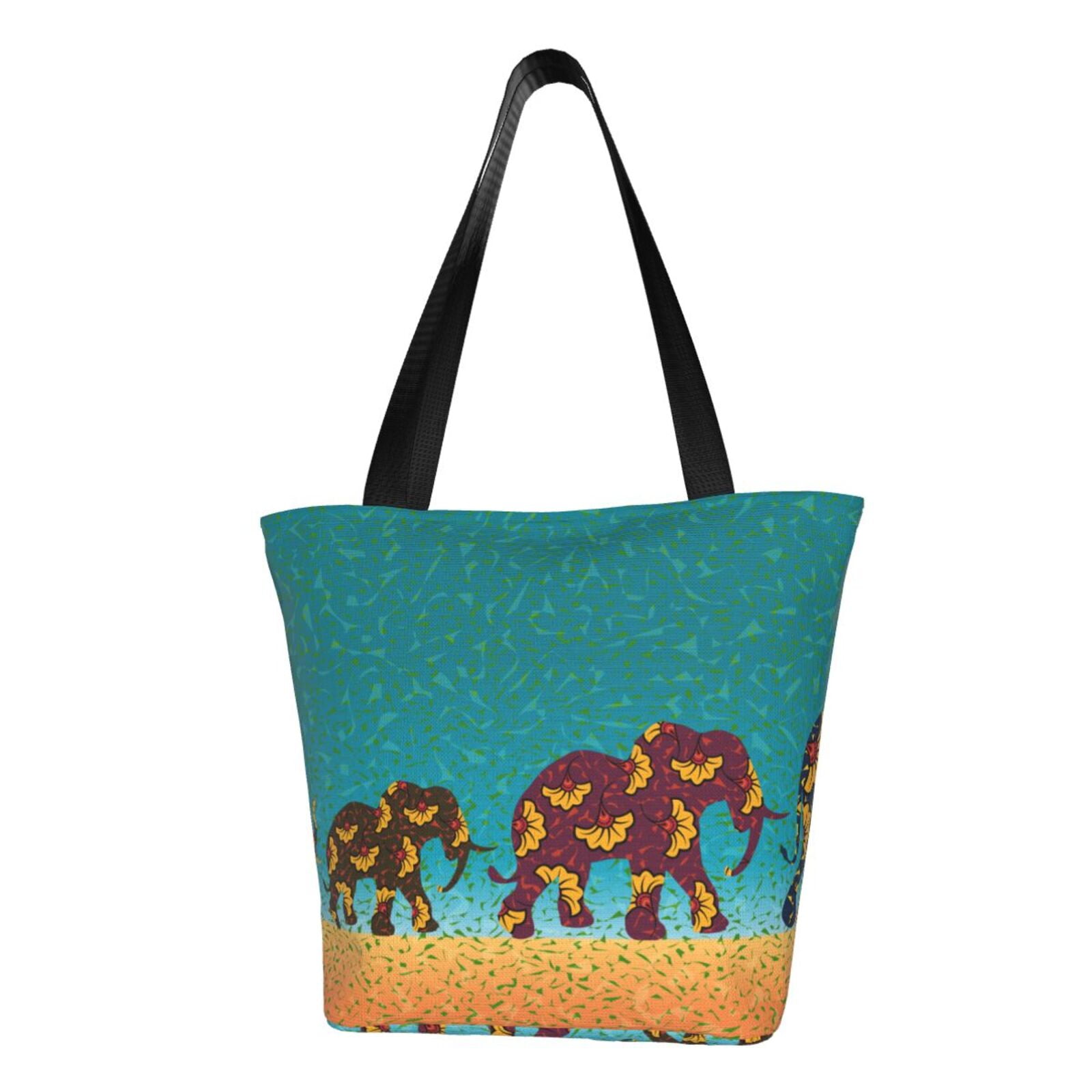 Fotbe Elephants Pattern Beach Tote,Shoulder Handbag,Spacious Tote Bag ...