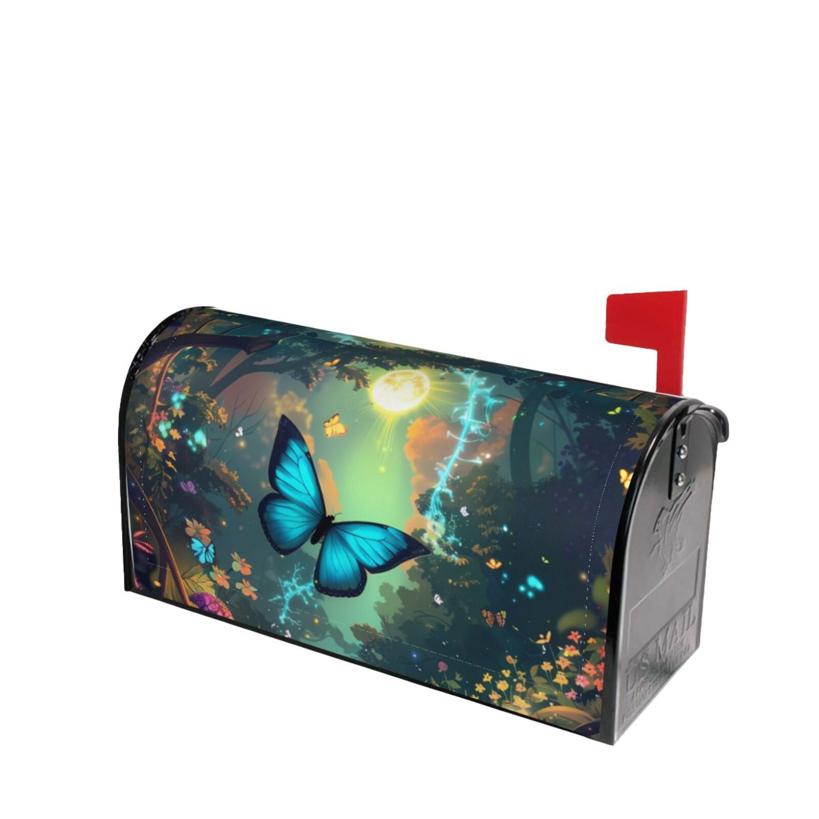 Fotbe Enchanted Forest Butterfly A Mailbox Covers Post Letter Box Cover ...
