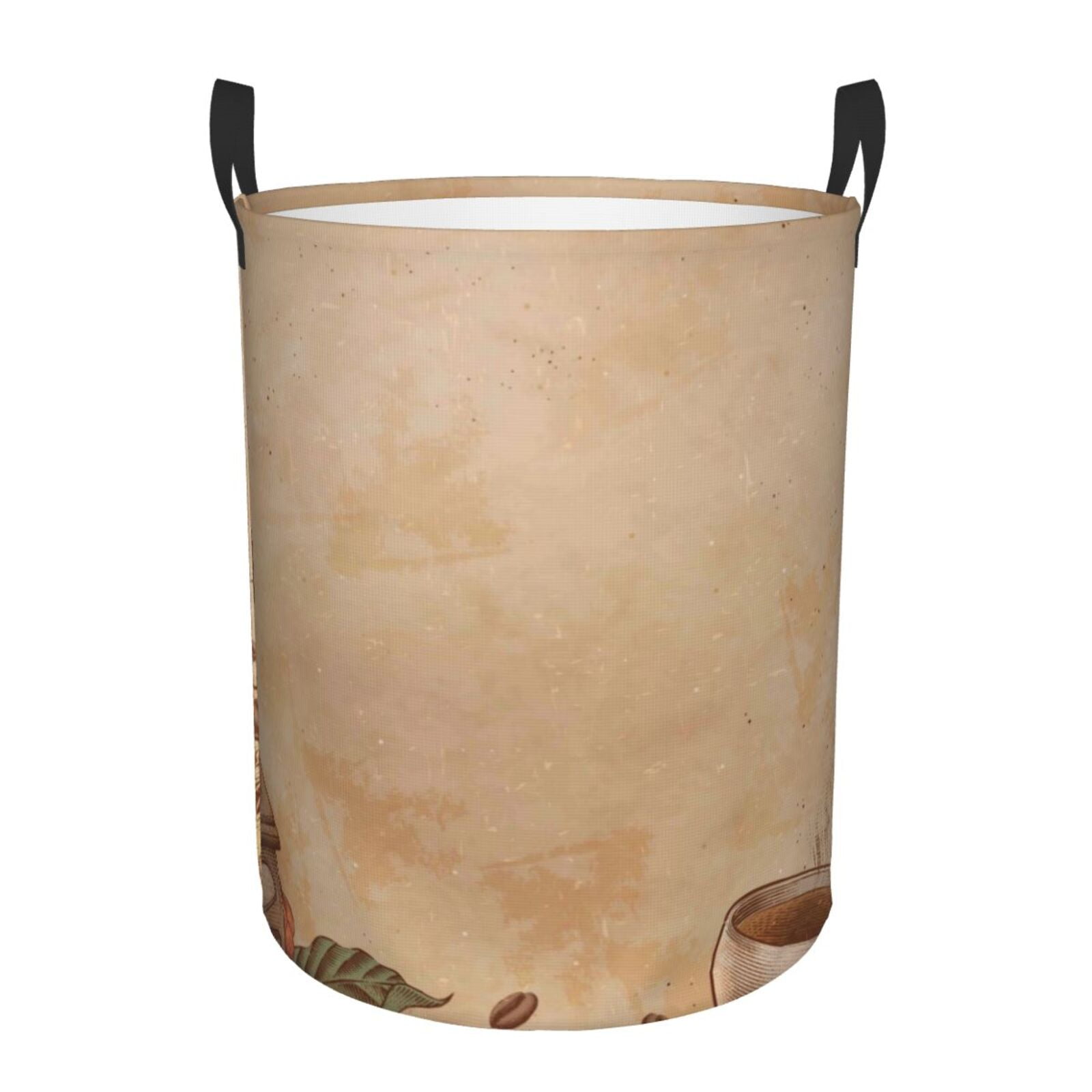 Fotbe Engraved Coffee On Kraft Paper Laundry Basket with Handles ...
