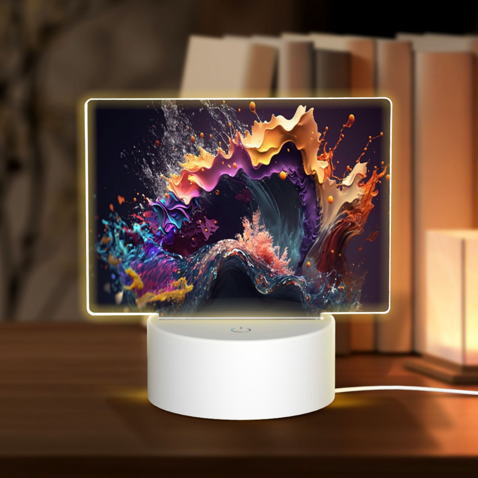 Fotbe Explosive Fluid Splash Art Pattern Acrylic Night Light Gift with ...