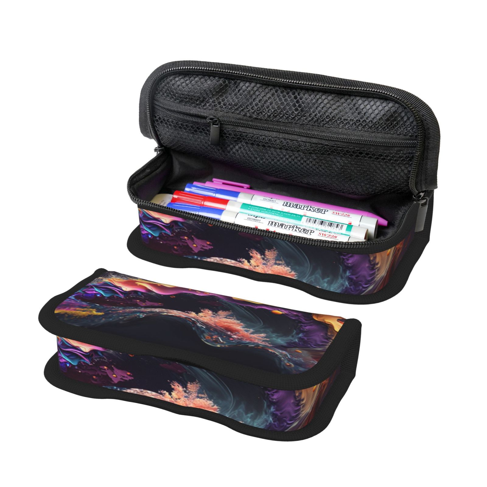 Fotbe Explosive Fluid Splash Art Pattern Pencil Case,Canvas Pen Case ...