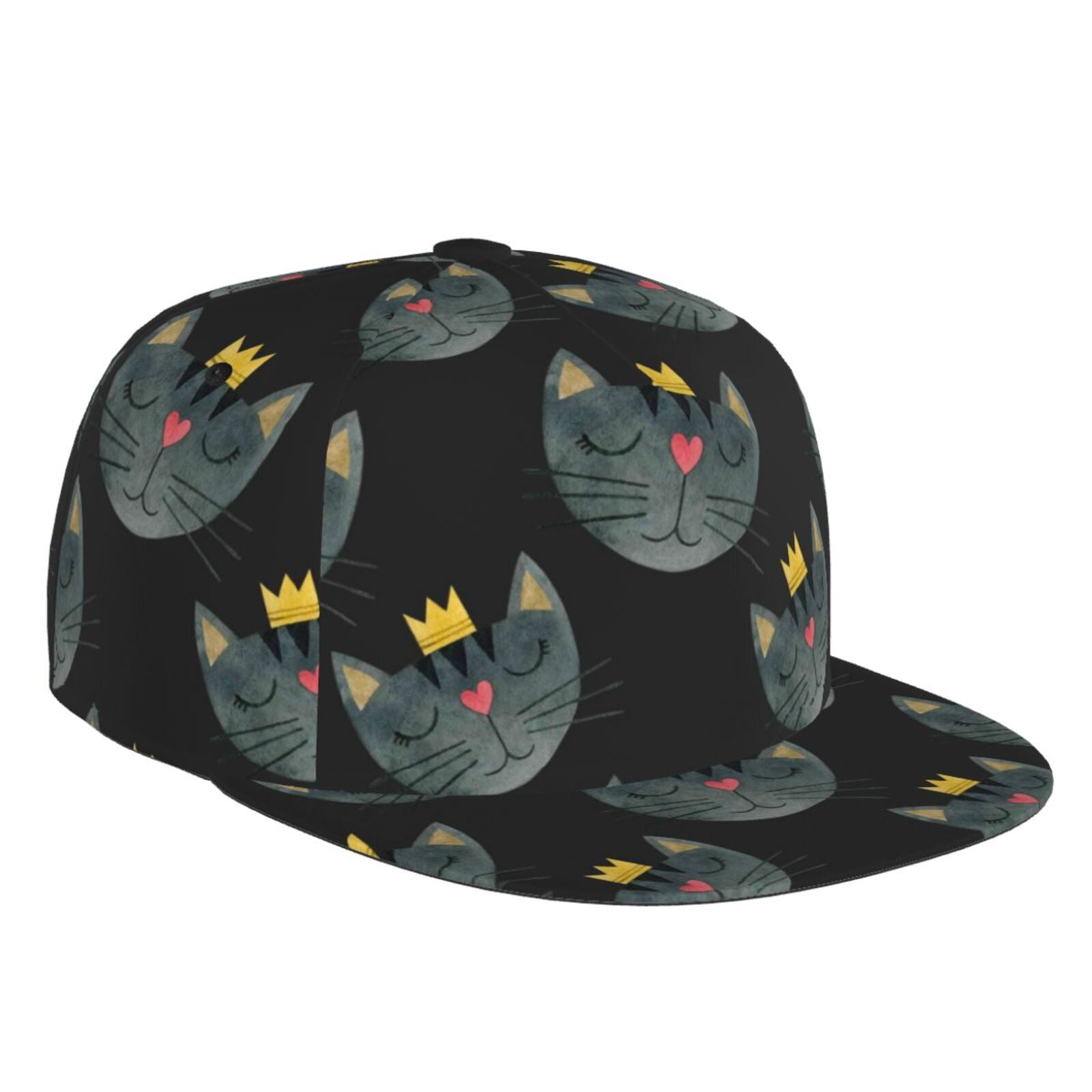 Fotbe Faces Of The Cat Flat Bill Visor Cap Classic Snapback Hat ...