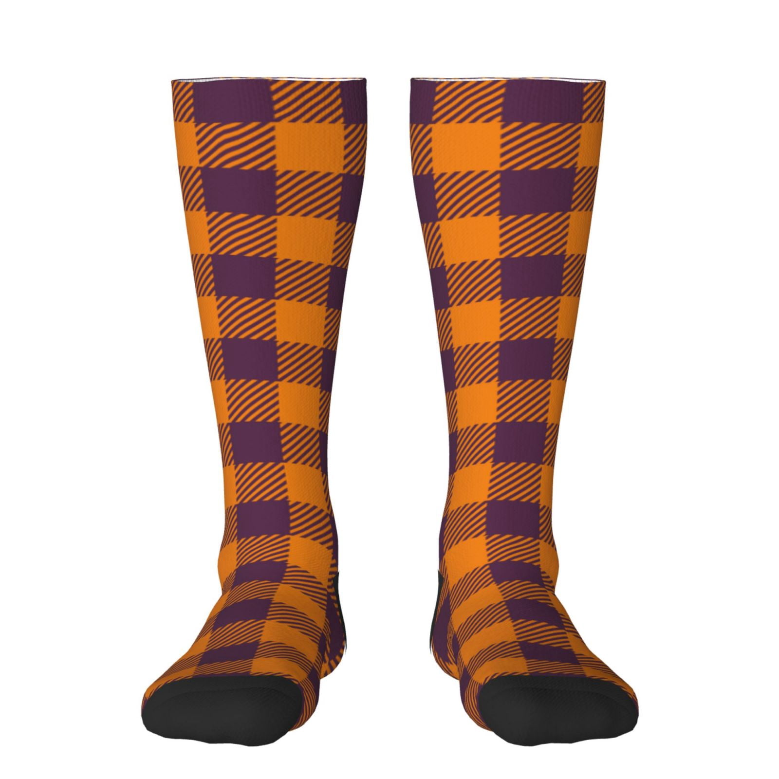 Fotbe Fall Buffalo Plaid print Women's Men's Novelty Crew Socks Cotton ...