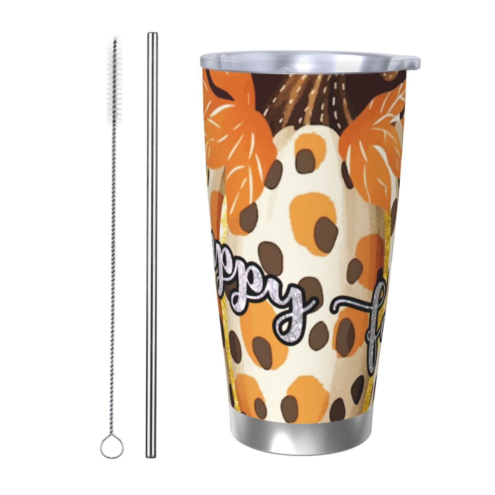 Fotbe Fall Farmhouse Pumpkins Pattern 20 oz Tumbler Stainless Steel ...