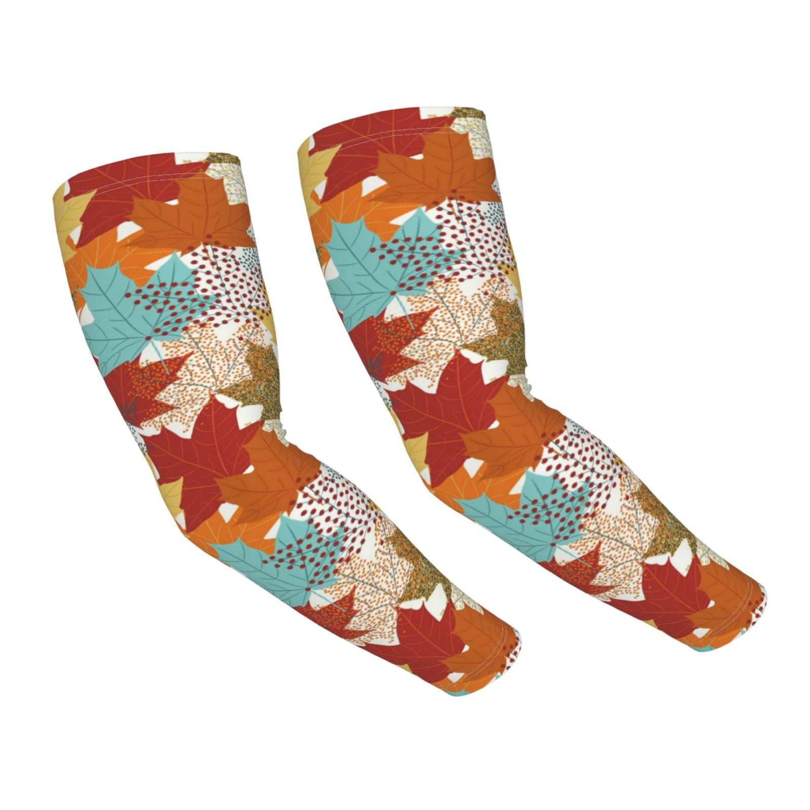 Fotbe Fall Maple Leaves UV Sun Protection Arm Sleeves - Tattoo Cover Up ...