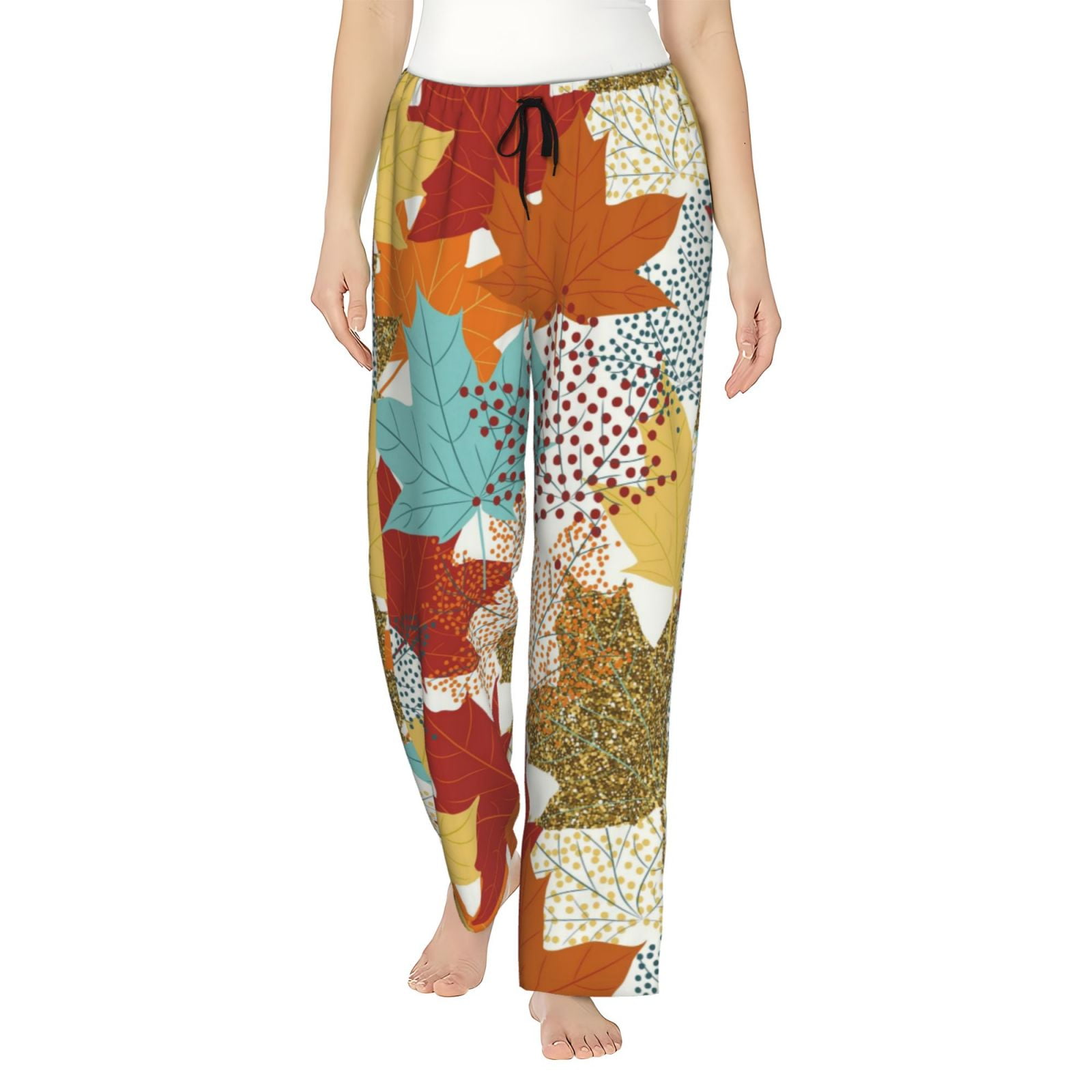 Fotbe Fall Maple Leaves Women's Pajama Pants,Sleepwear Pants,Pj Bottoms ...