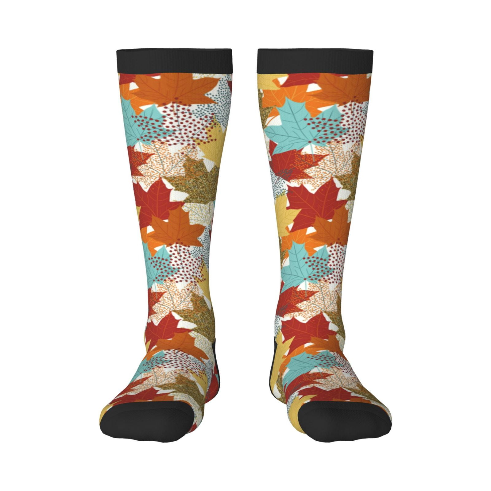 Fotbe Fall Maple Leaves print Women's Men's Novelty Crew Socks Cotton ...