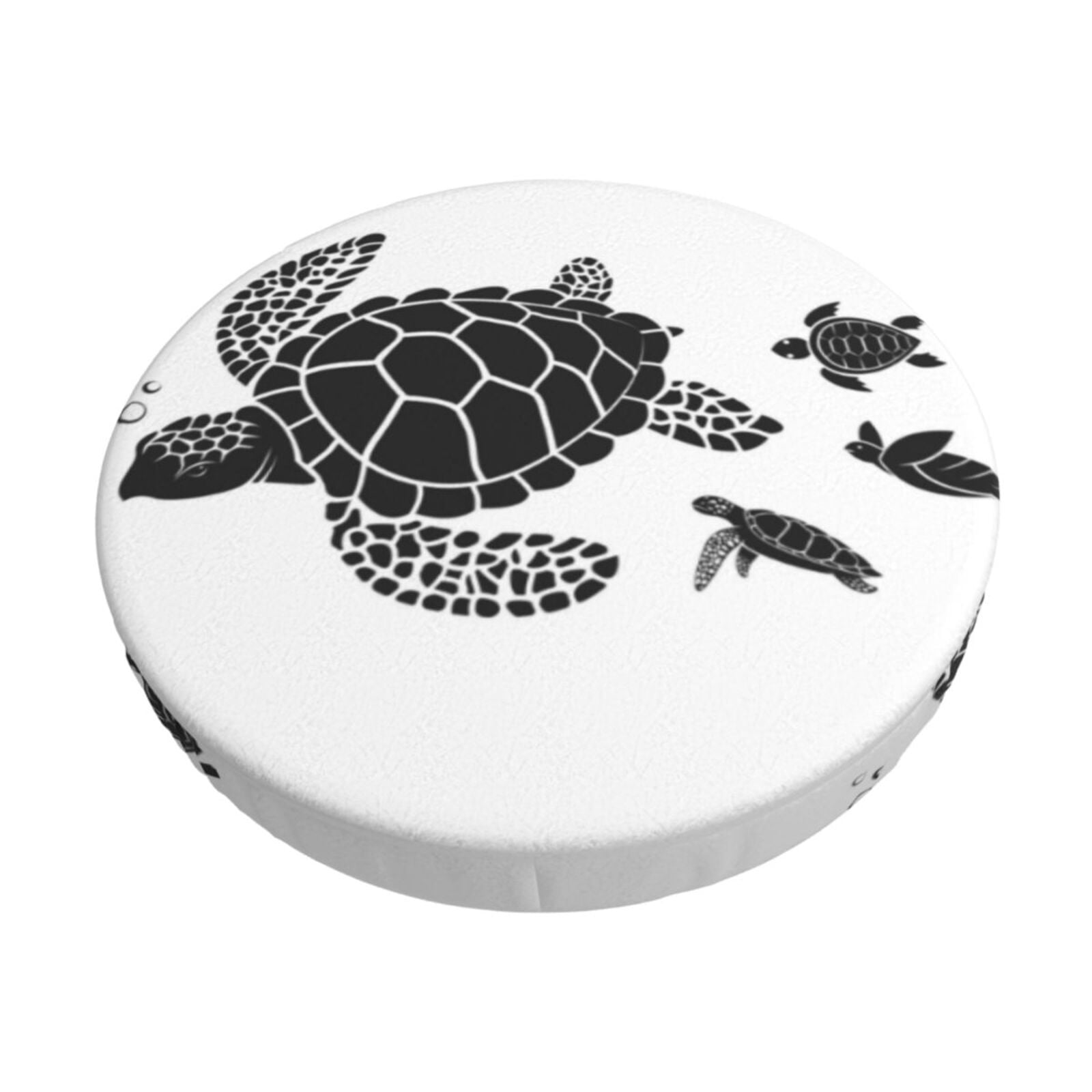 Fotbe Family Of Sea Turtles Stool Covers Round,Waterproof Round Bar ...