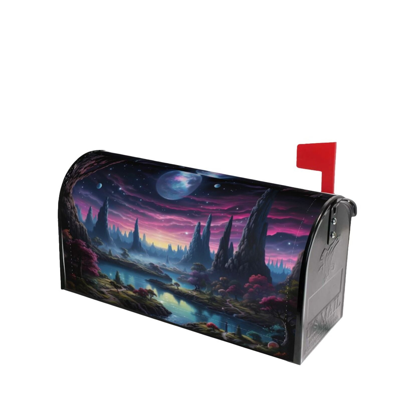 Fotbe Fantasy Landscape Starry Night Mailbox Covers Post Letter Box ...