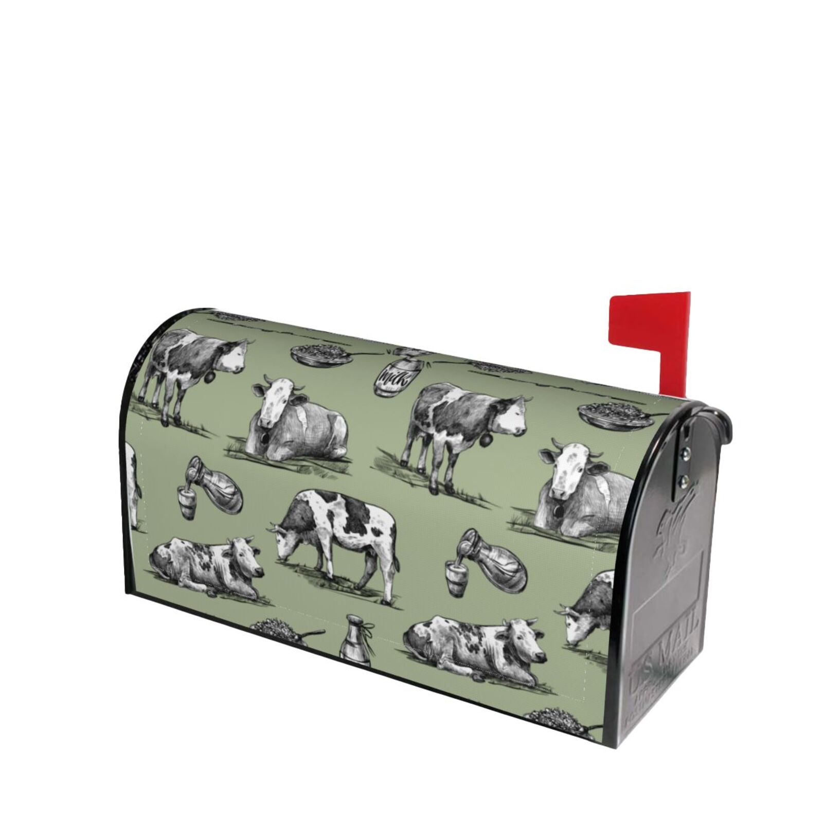 Fotbe Farm Cows Mailbox Covers Post Letter Box Cover Garden Decor ...