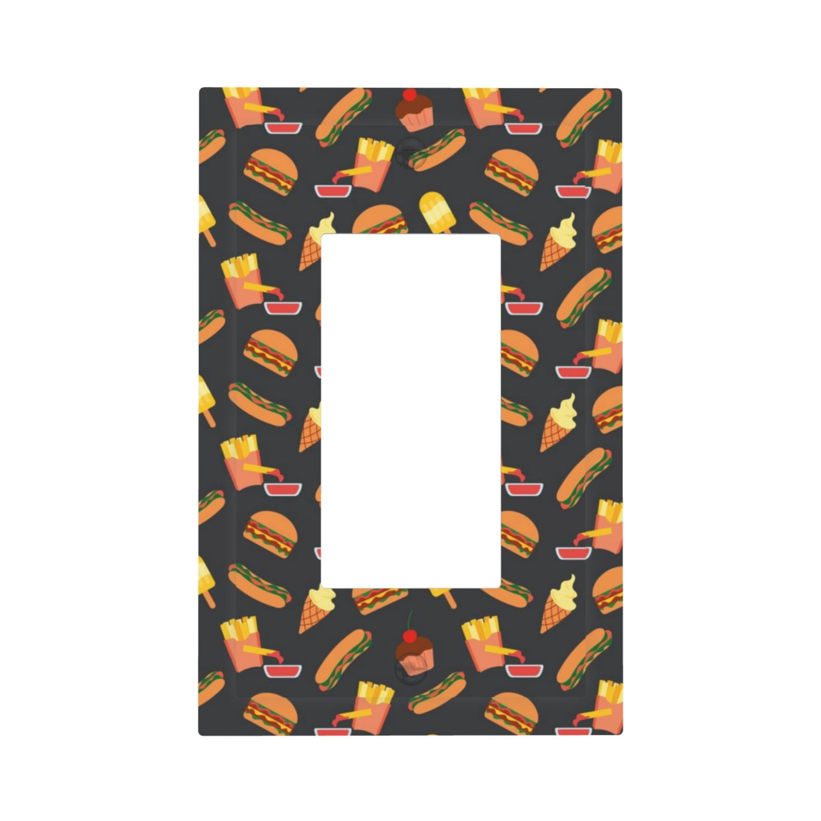 Fotbe Fast Food Print Duplex Receptacle Wall Plate, 1-Gang 5.0" x3.0 ...