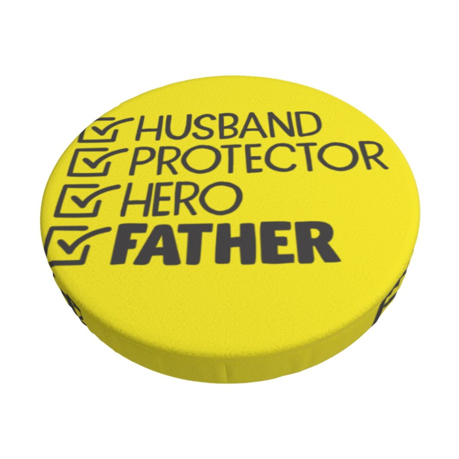 Fotbe Father'S Day Velvet Round Bar Stool Covers,Washable Bar Chair ...