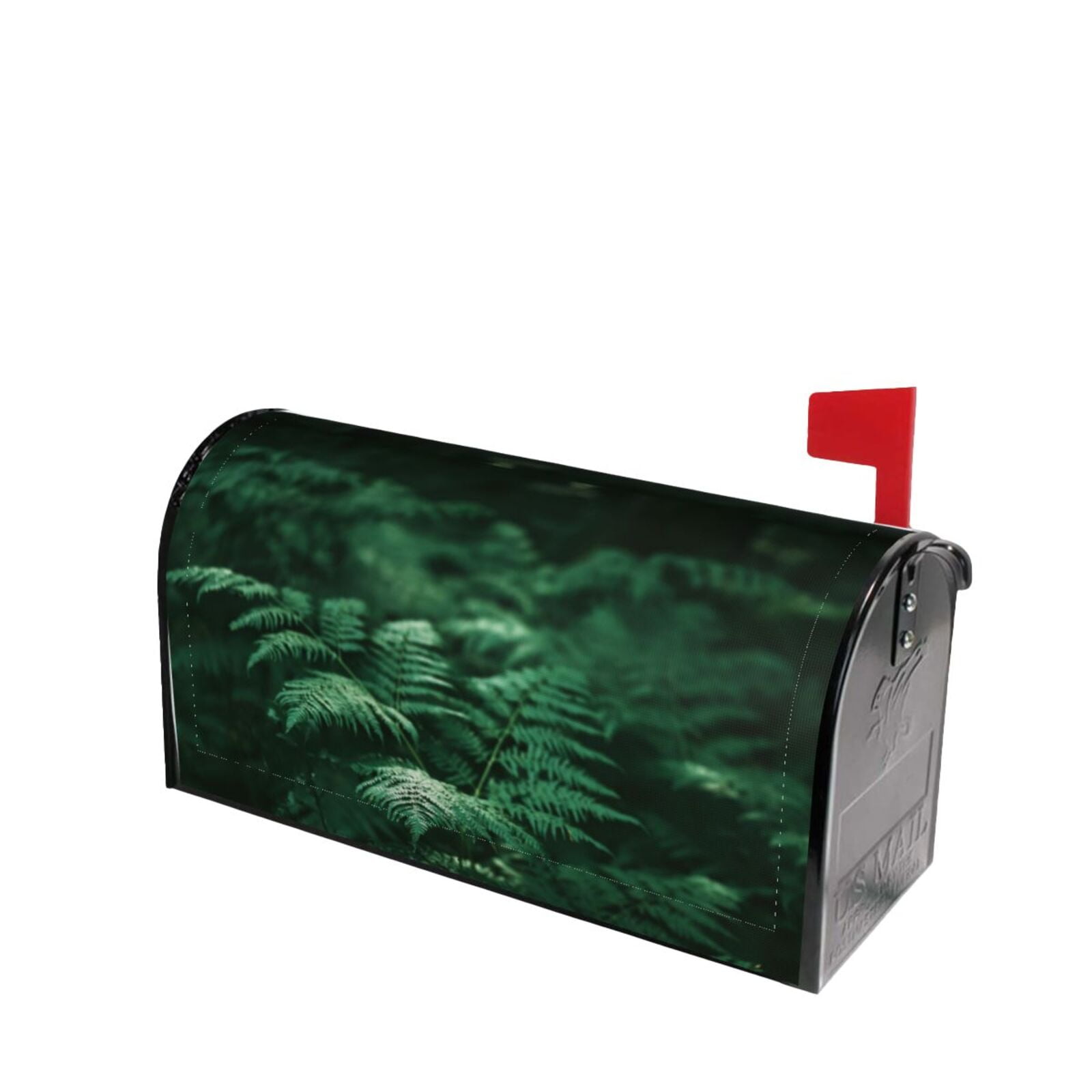 Fotbe Ferns Leave Green Foliage Mailbox Covers Post Letter Box Cover ...
