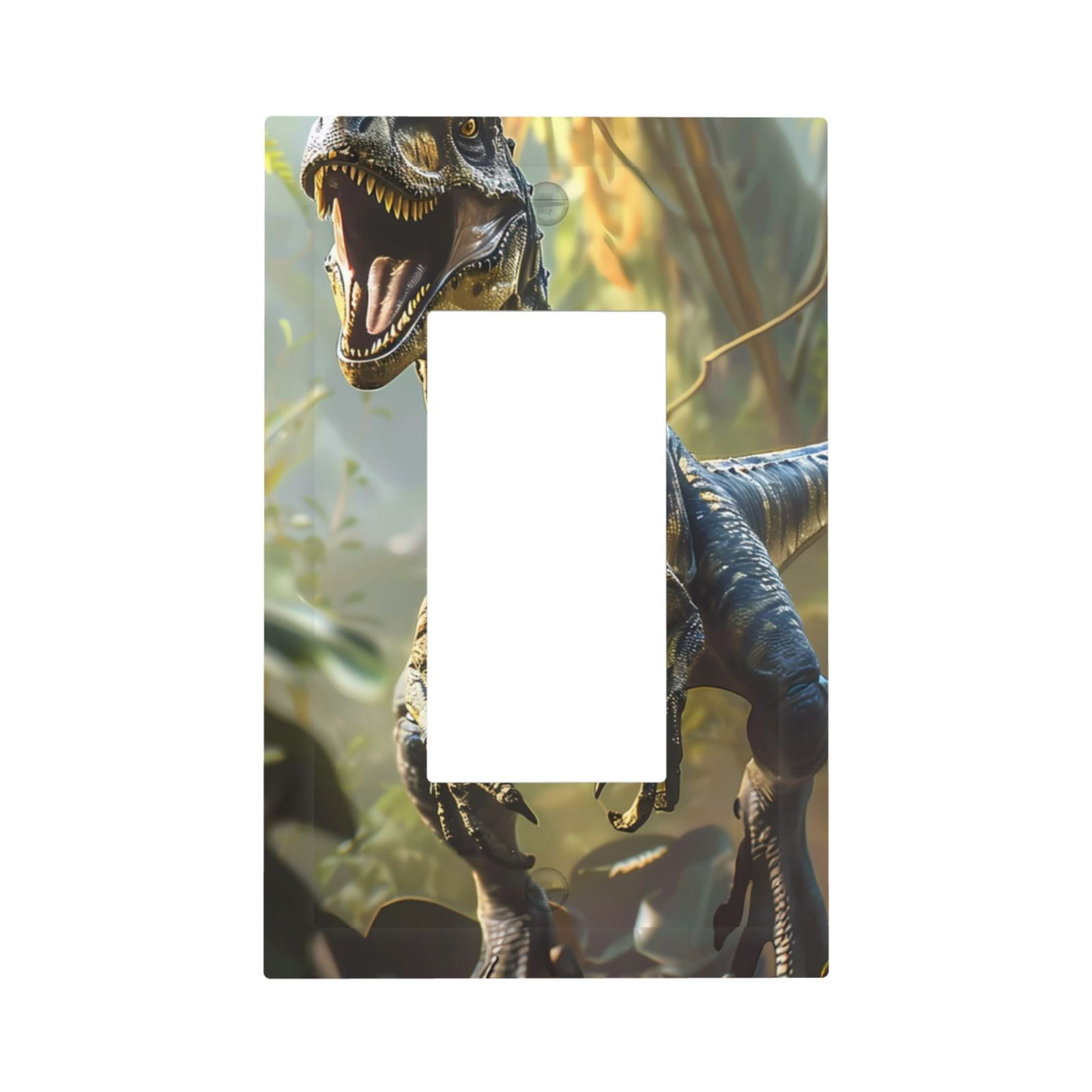 Fotbe Ferocious Dinosaur Print Duplex Receptacle Wall Plate, 1-Gang 5.0 ...