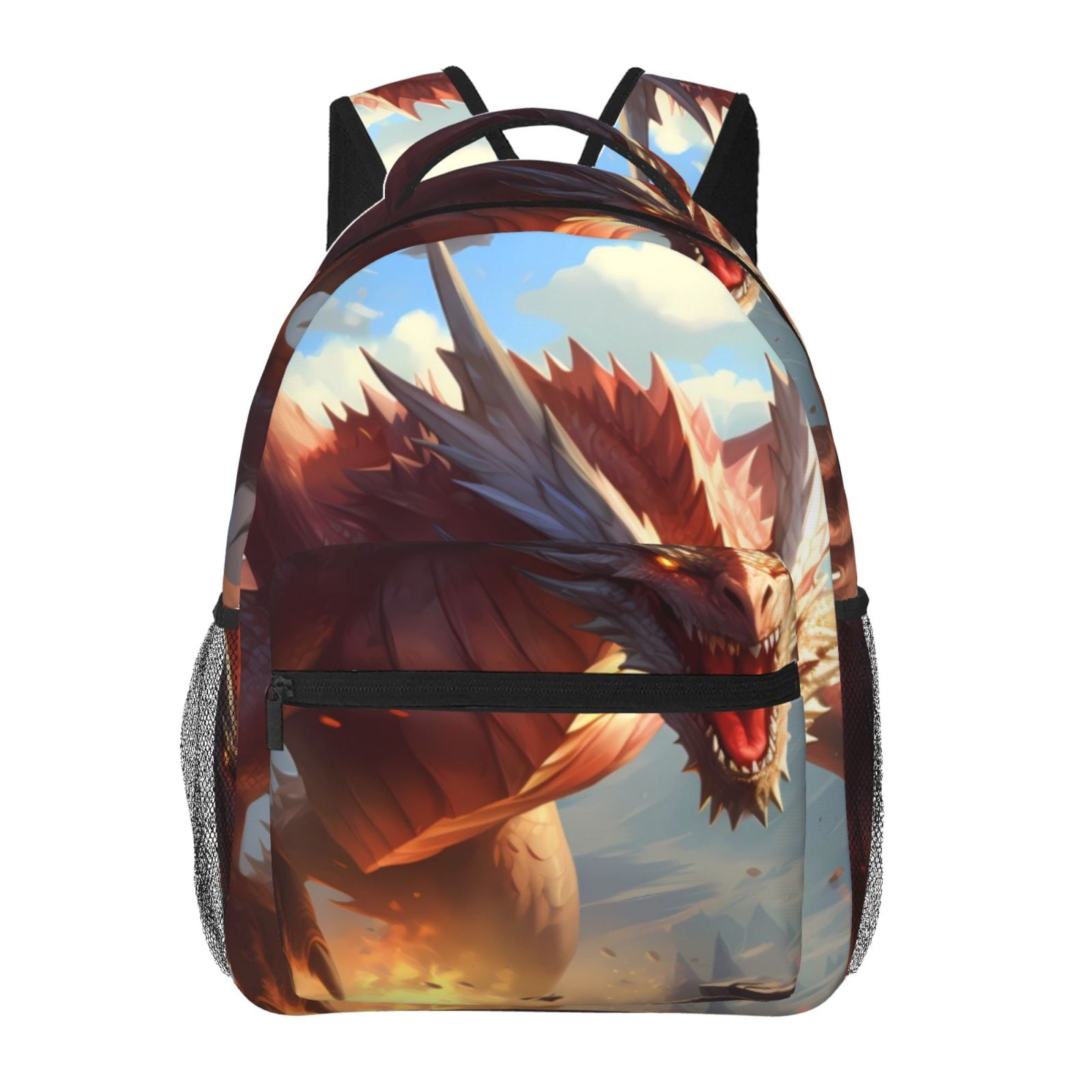 Fotbe Ferocious Dragon Fury Pattern Casual Backpack for School, Travel ...