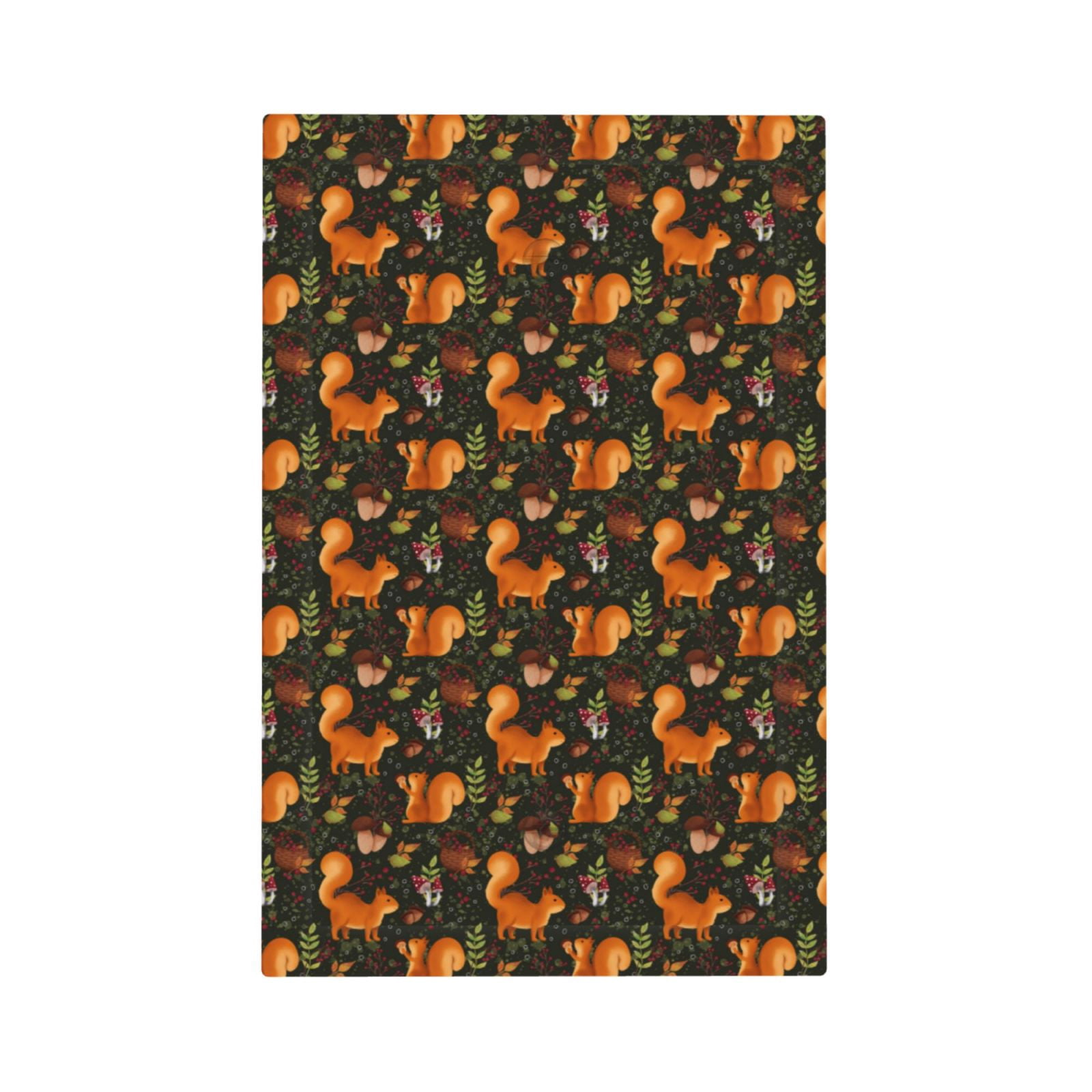 Fotbe Festive Squirrels Dark Forest Print Duplex Receptacle Wall Plate ...