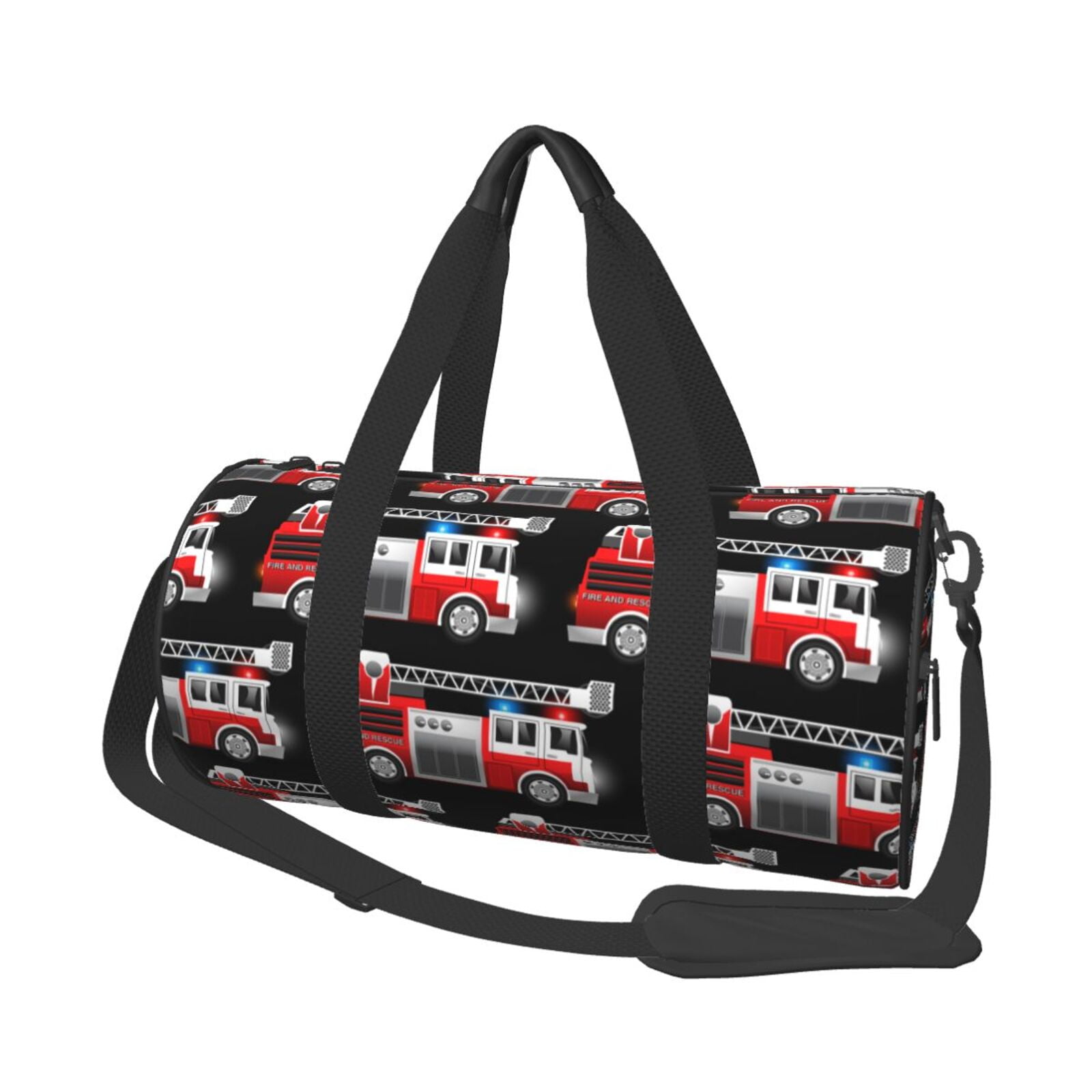 Fotbe Fire and Rescue Truck Pattern Foldable Sports Gym Bag with Wet ...