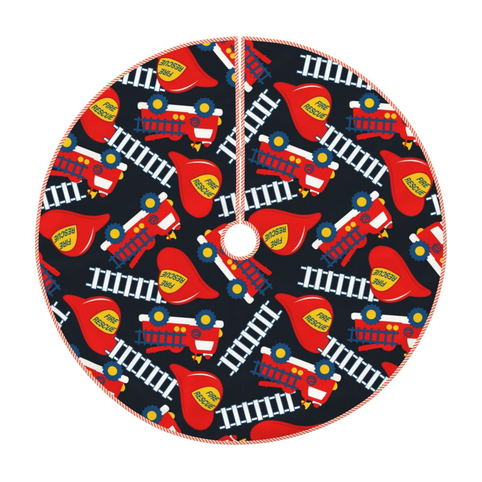Fotbe Fire Rescue With Red Helmet And Truck Pattern Christmas Tree ...