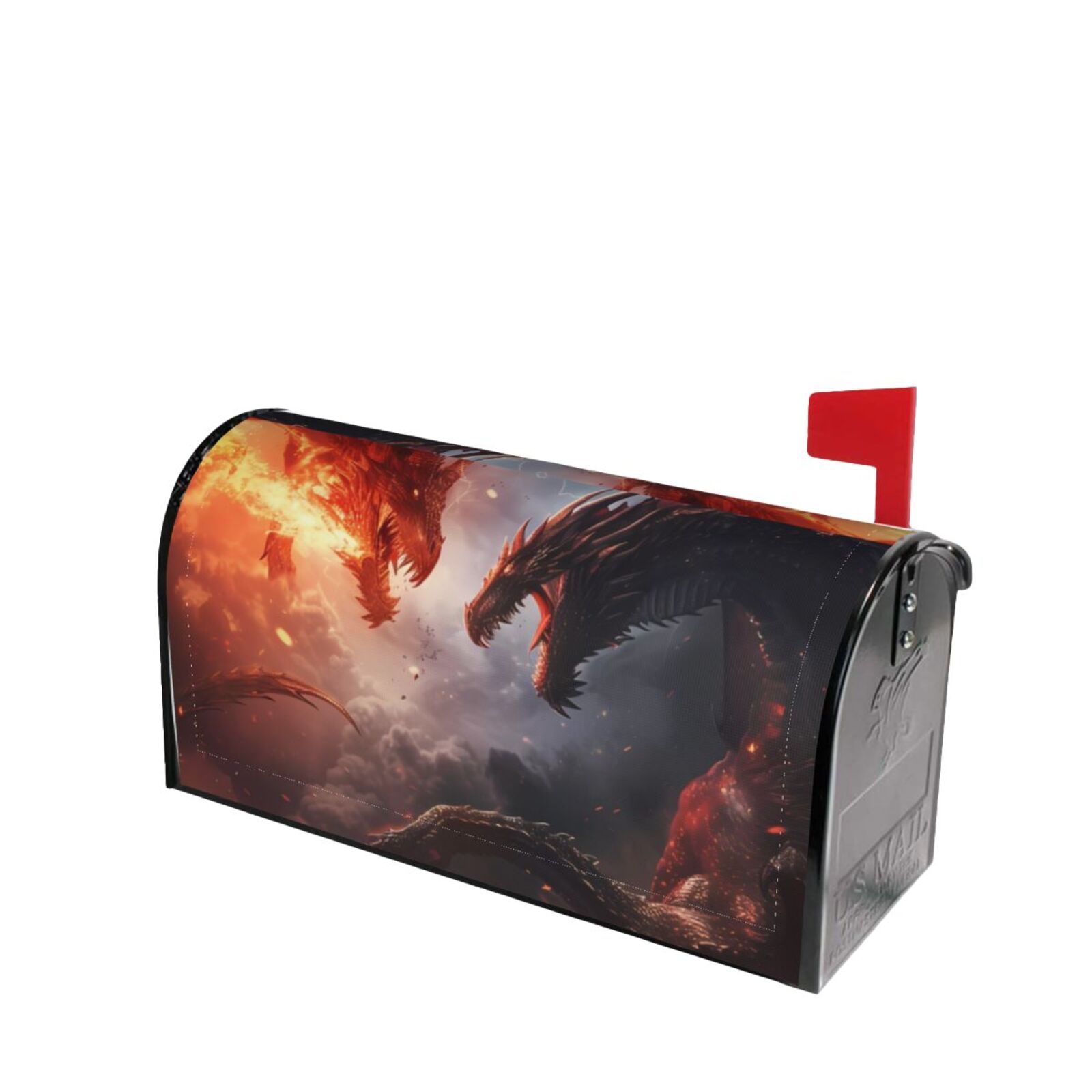 Fotbe Fire Sky Dragon Mailbox Covers Post Letter Box Cover Garden Decor ...