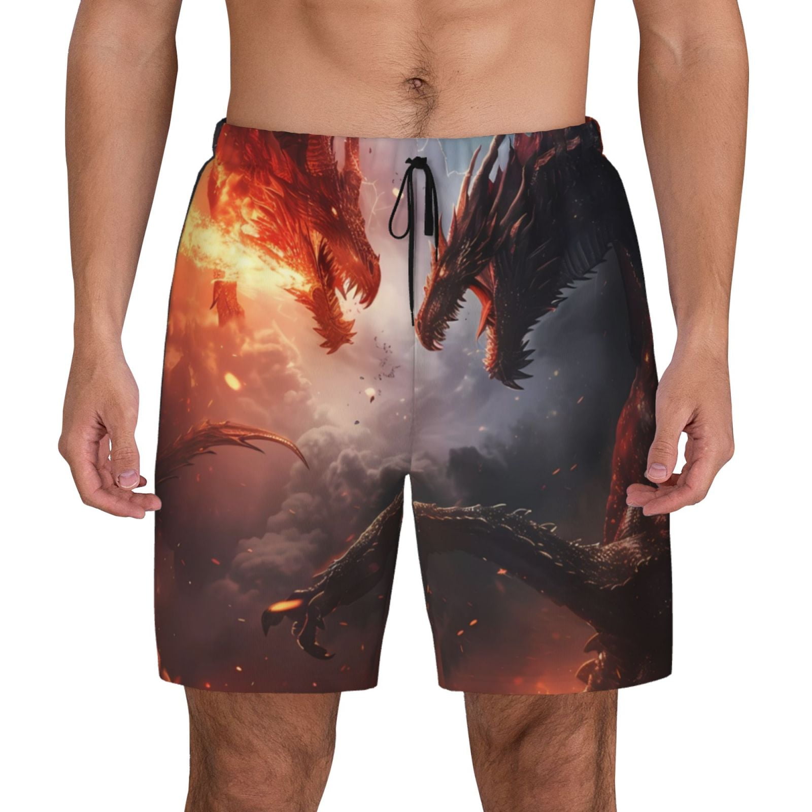 Fotbe Fire Sky Dragon Men’s Swim Trunks Quick Dry Swim Shorts Board ...