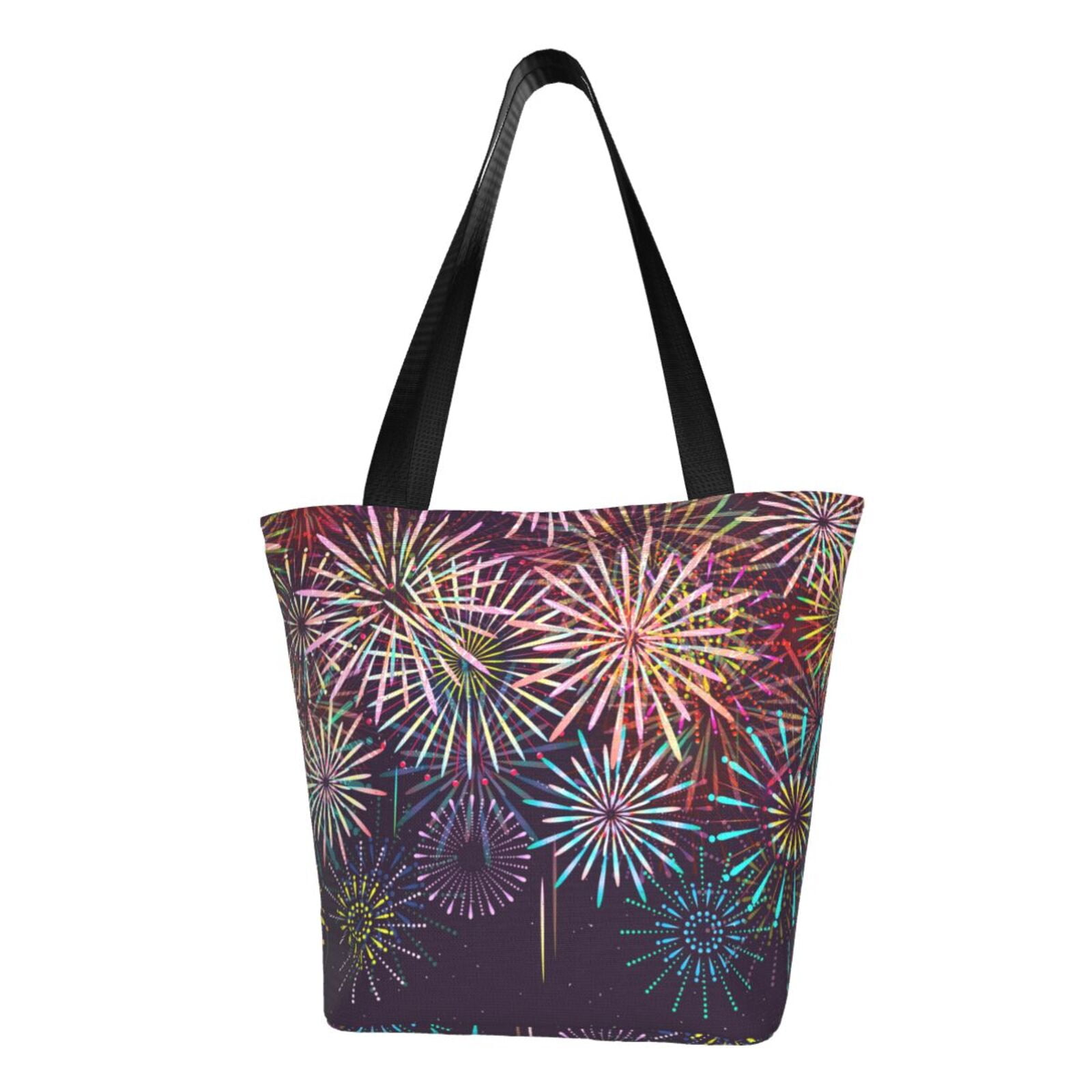 Fotbe Fireworks2 Pattern Beach Tote,Shoulder Handbag,Spacious Tote Bag ...