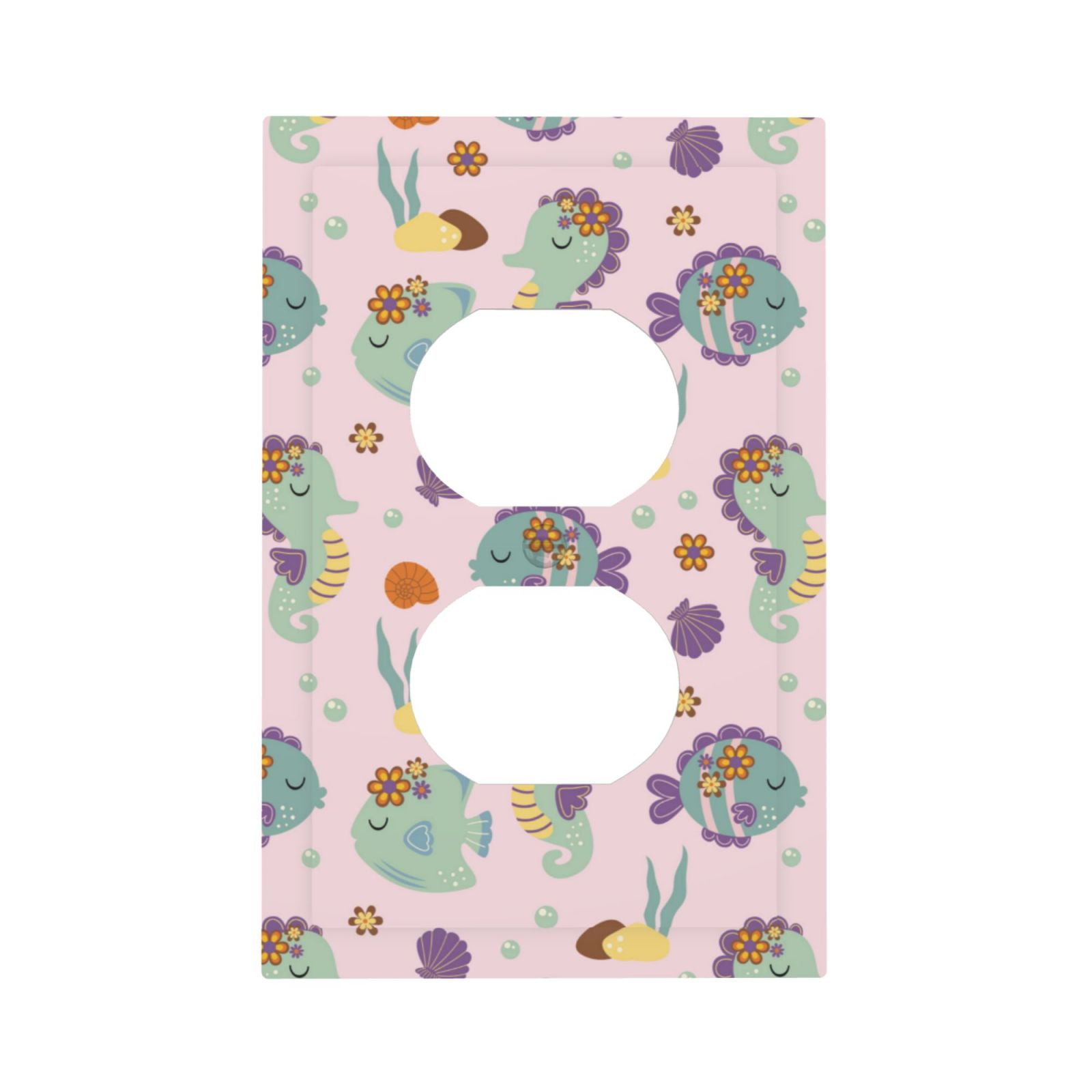 Fotbe Fish Seahorse Print Duplex Receptacle Wall Plate, 1-Gang 5.0" x3 ...