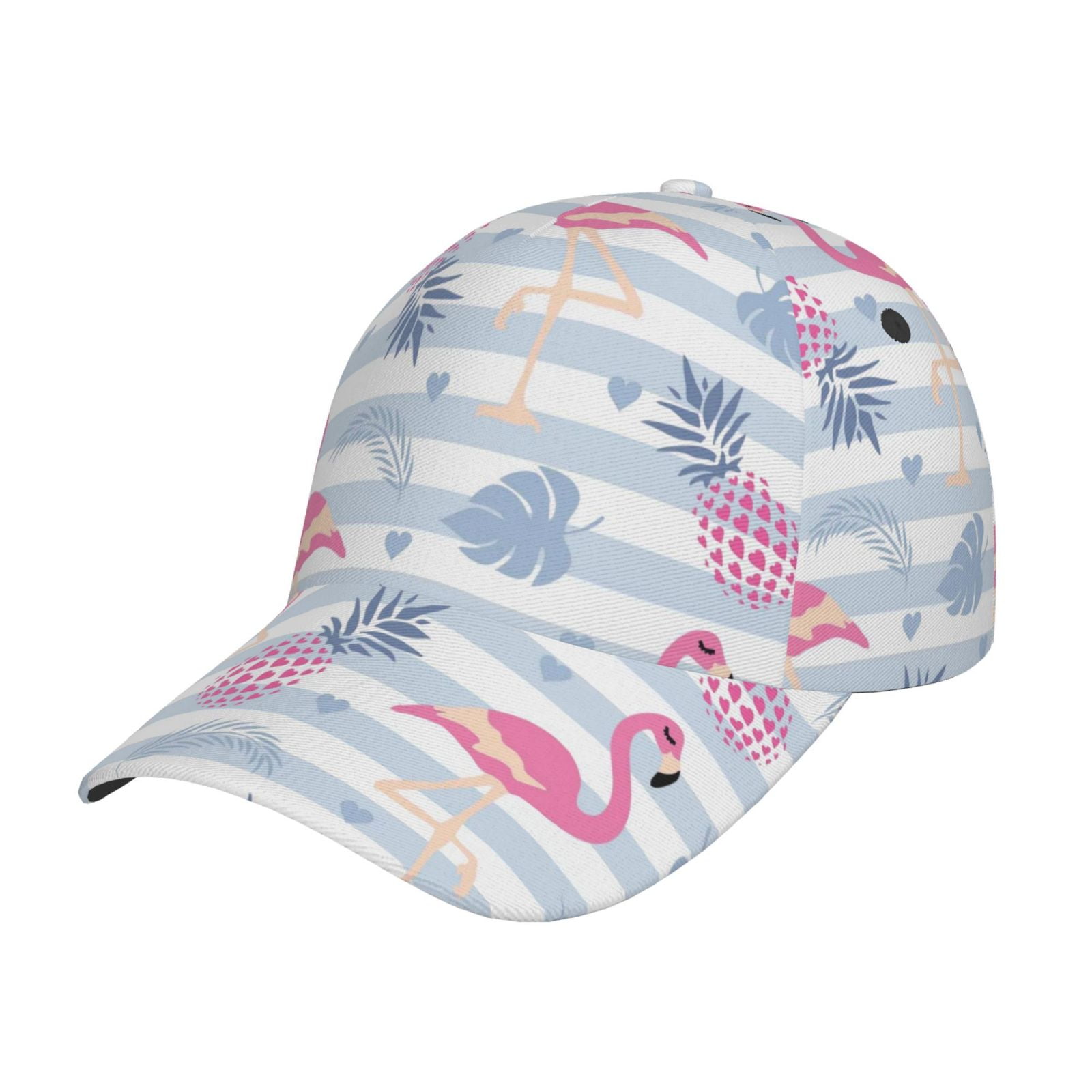Fotbe Flamingo And Pineapple Baseball Cap, Flamingo And Pineapple Print ...