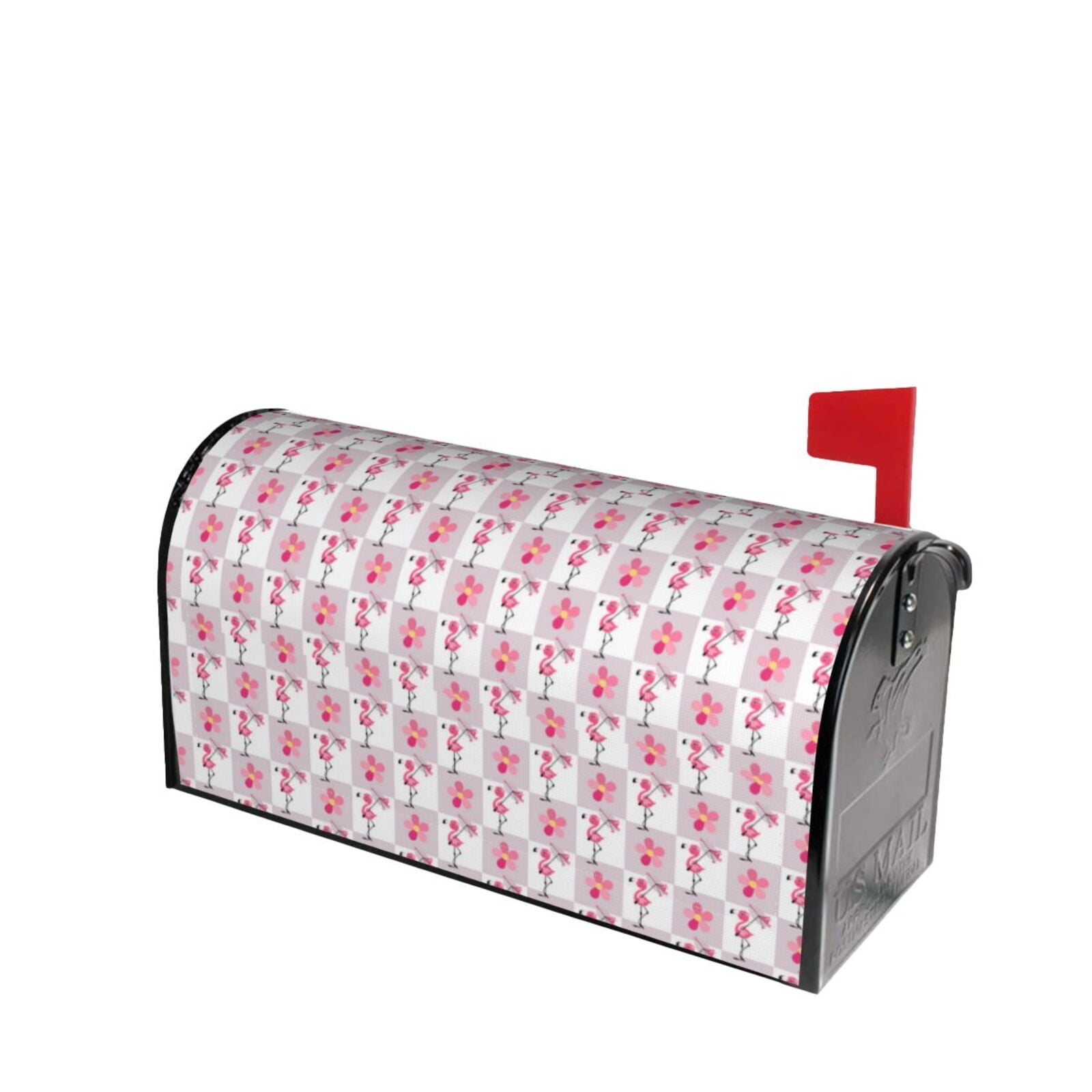 Fotbe Flamingo On Checkered Mailbox Covers Post Letter Box Cover Garden ...