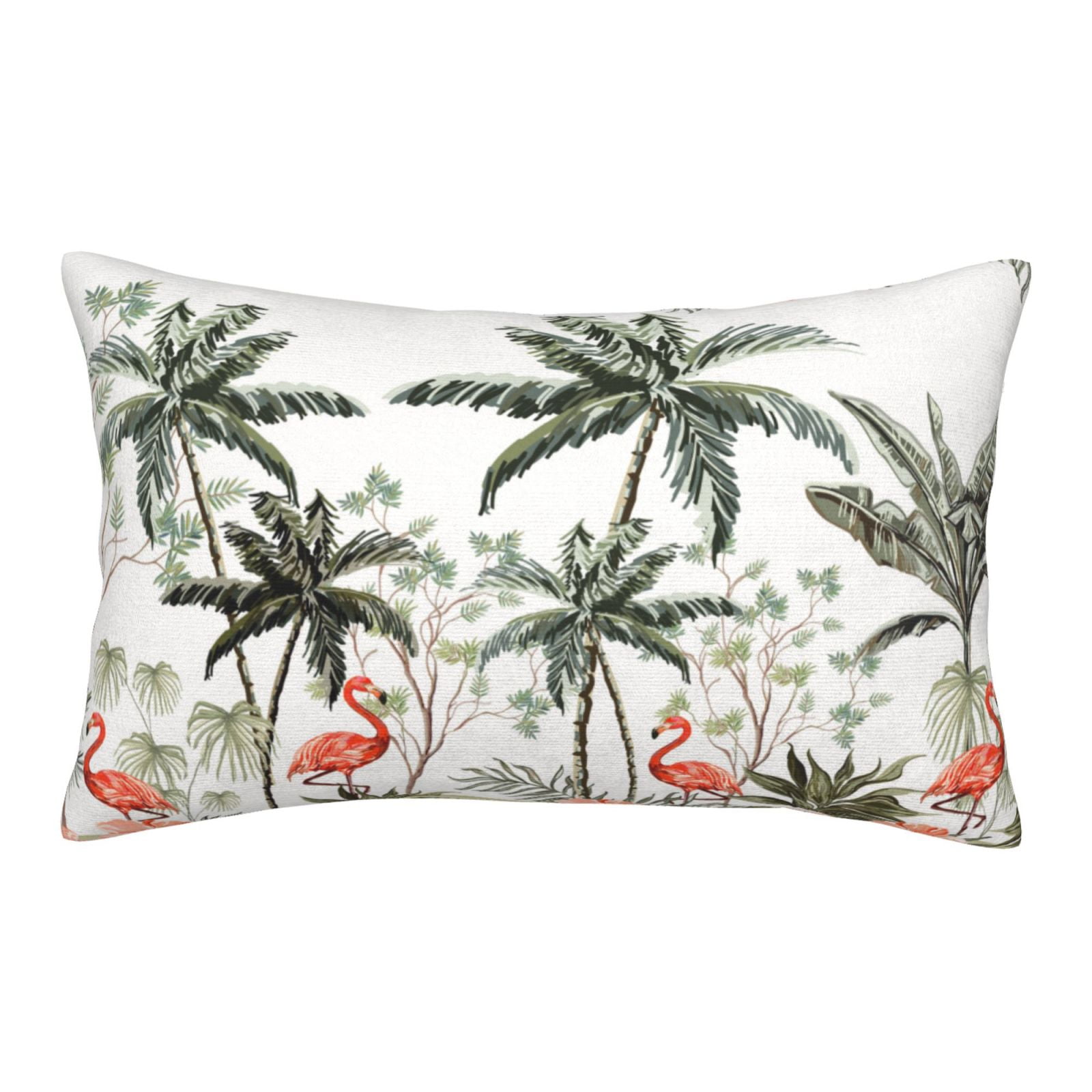 Fotbe Flamingo Palm Trees Pillow Cases - Envelope Closure - Luxury ...