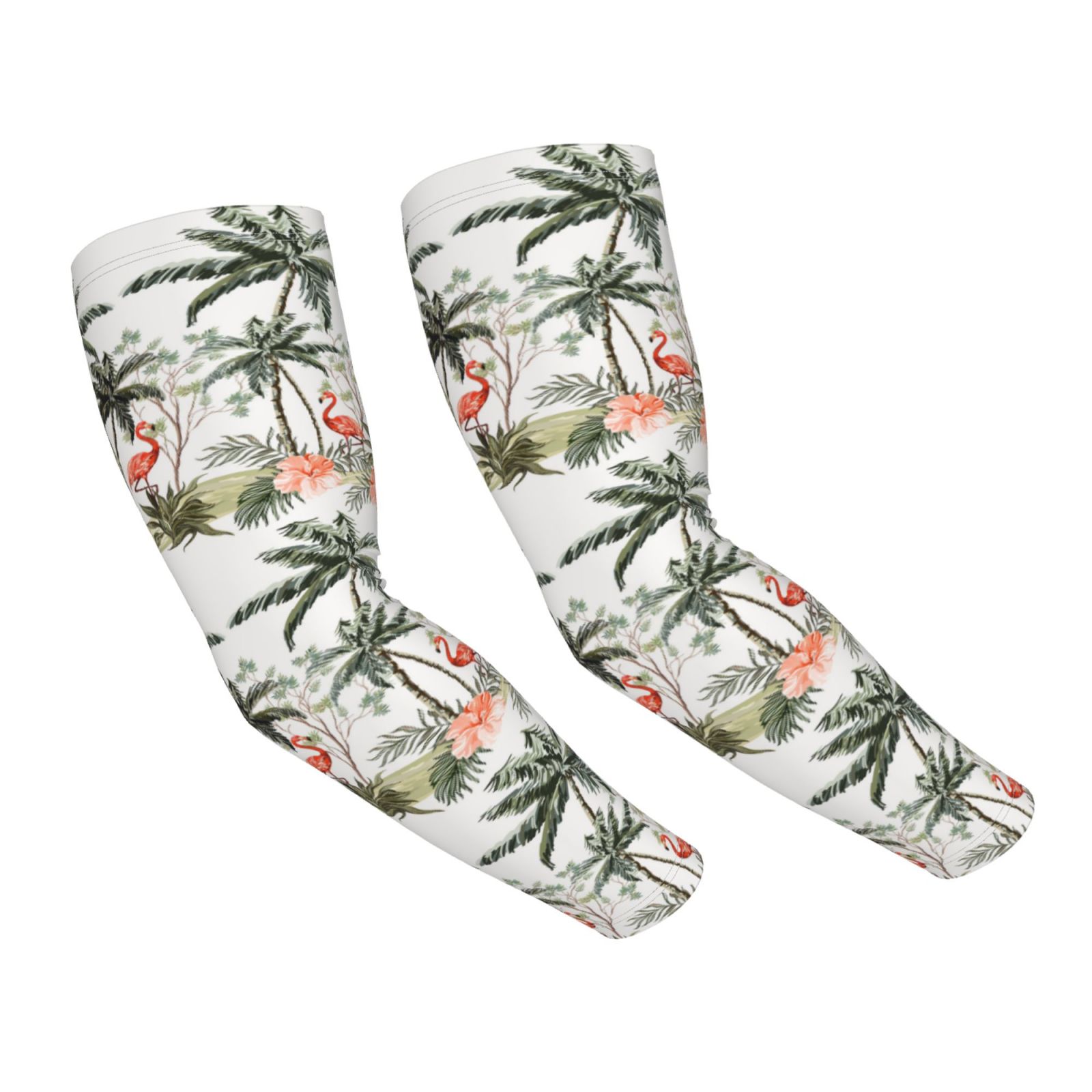 Fotbe Flamingo Palm Trees UV Sun Protection Arm Sleeves - Tattoo Cover ...