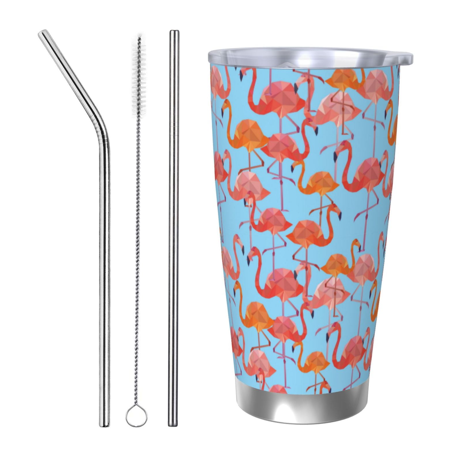 Fotbe Flamingo Pattern 20 oz Tumbler Stainless Steel Vacuum Insulated ...