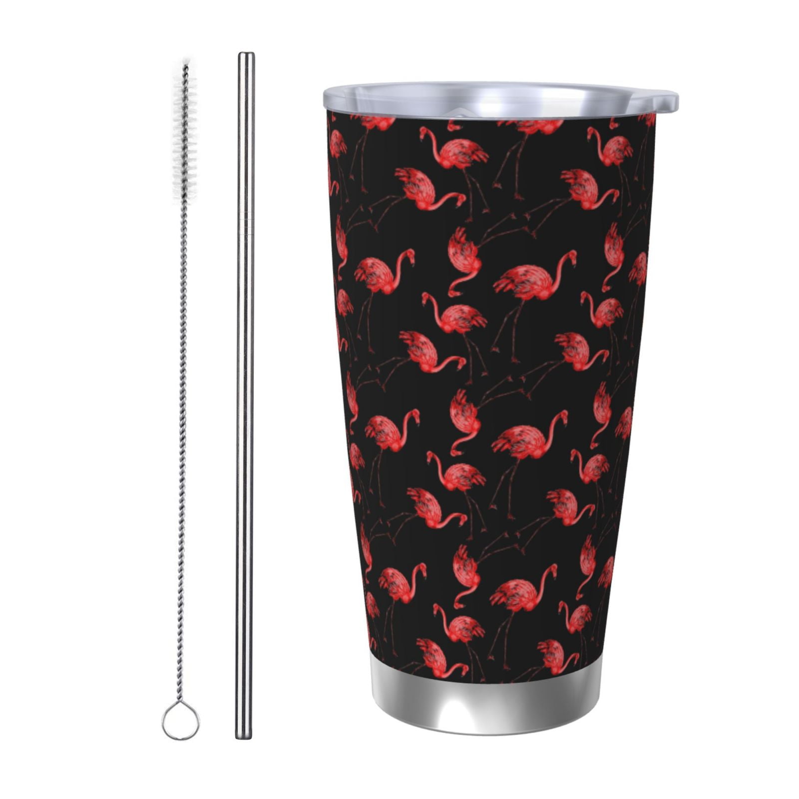 Fotbe Flamingo Pattern 20 oz Tumbler Stainless Steel Vacuum Insulated ...