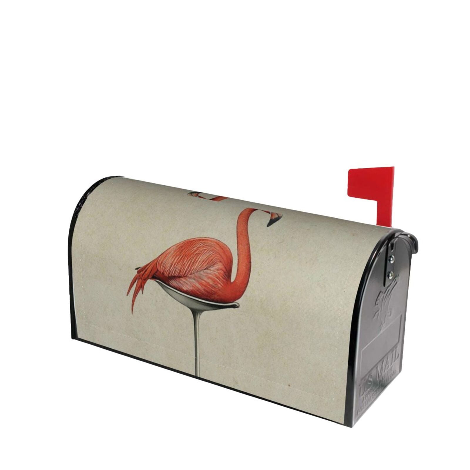 Fotbe Flamingo Sitting On Chair Mailbox Covers Post Letter Box Cover ...