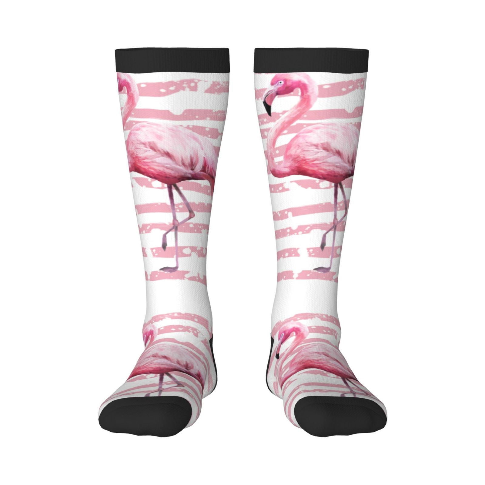 Fotbe Flamingo print Women's Men's Novelty Crew Socks Cotton Socks Knee ...