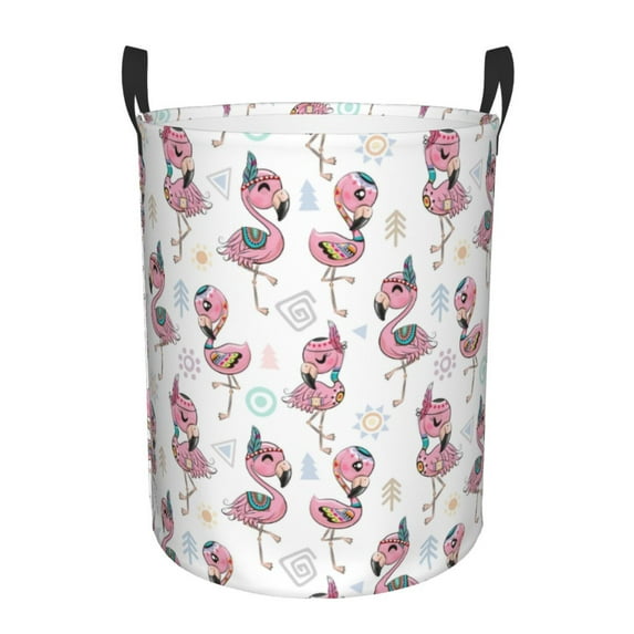 Fotbe Flamingos Tribal Laundry Basket with Handles, Waterproof Large ...