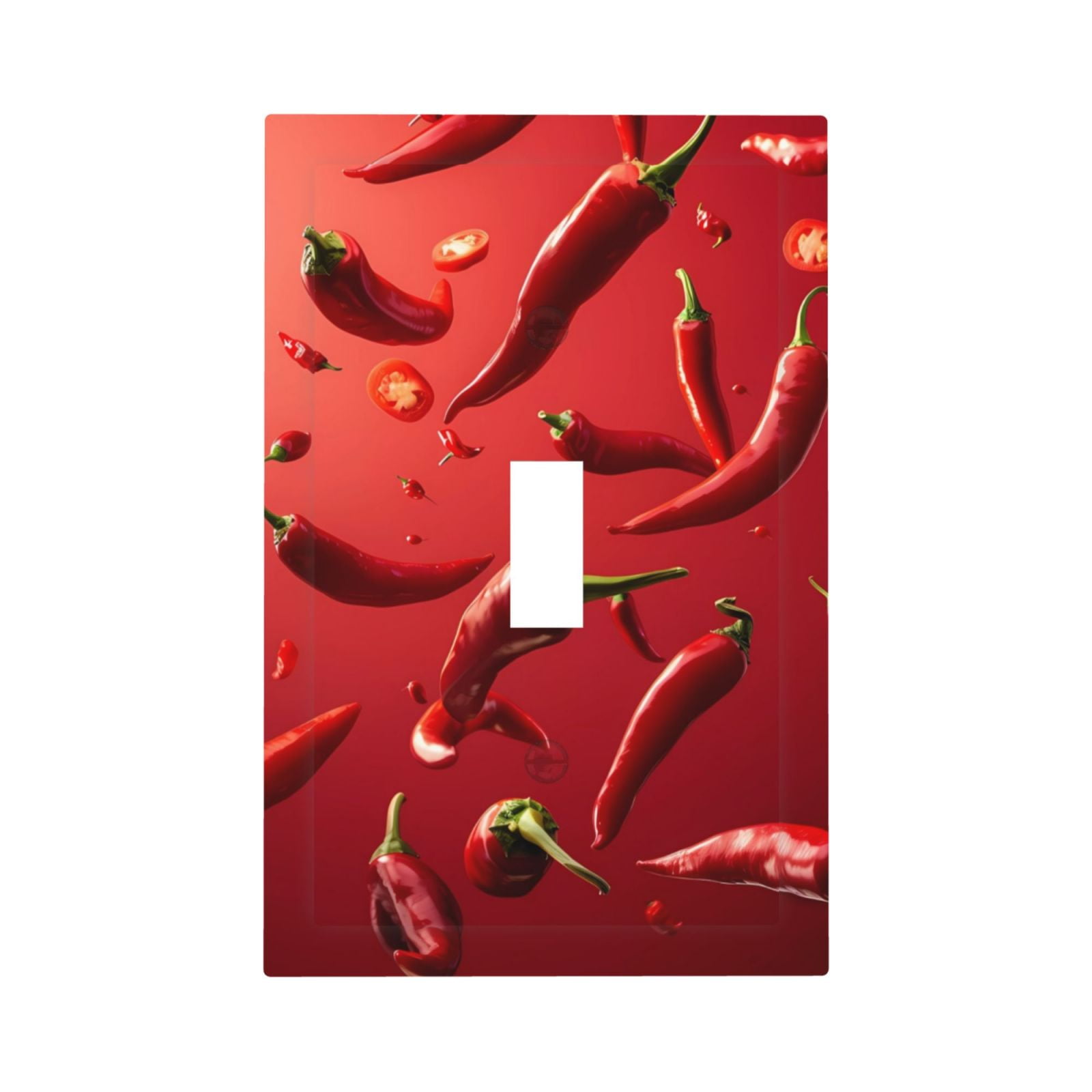 Fotbe Floating Red Chili Peppers Print Duplex Receptacle Wall Plate, 1 ...