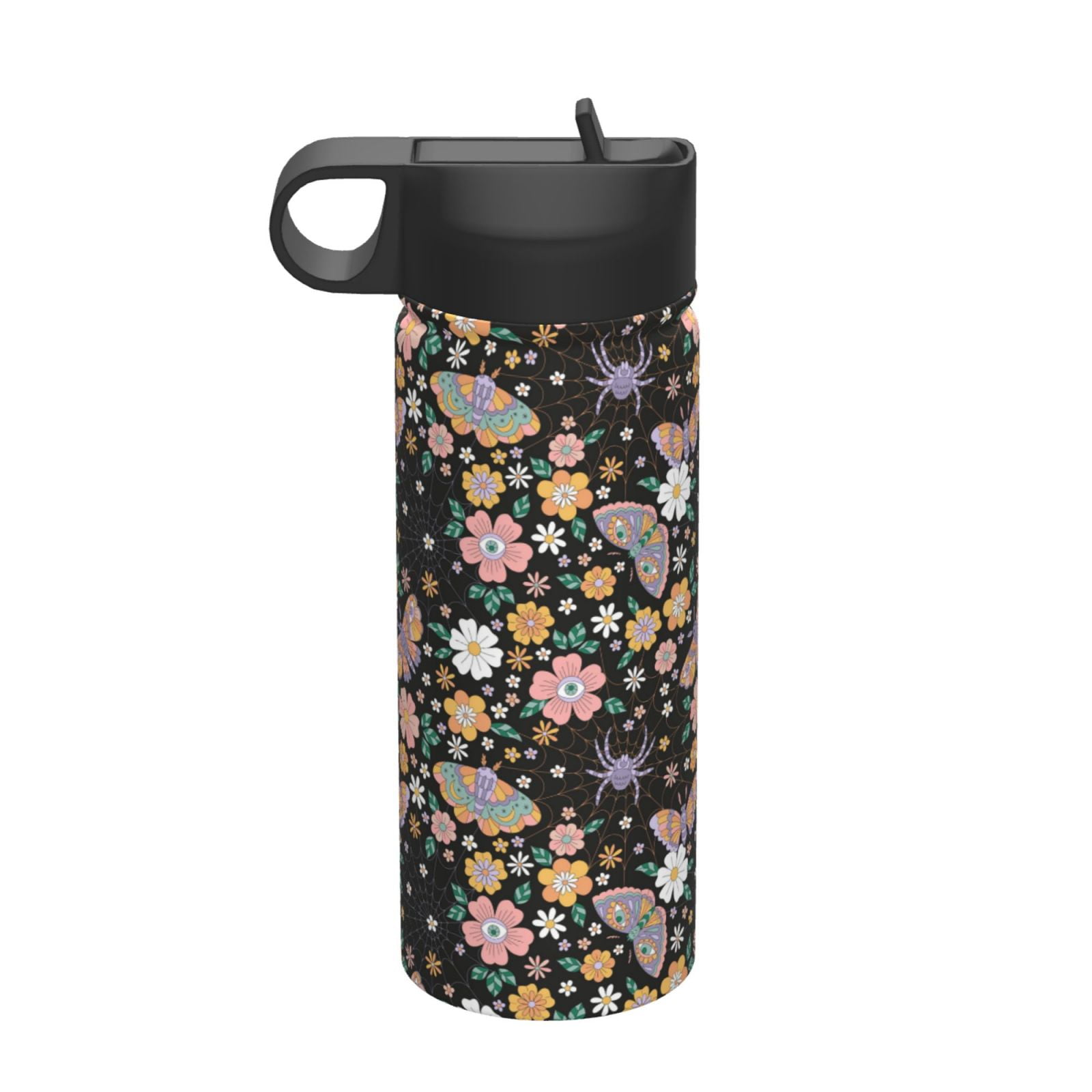 Fotbe Floral Insects Pattern 18oz Sports Insulated Kettle Stainless ...