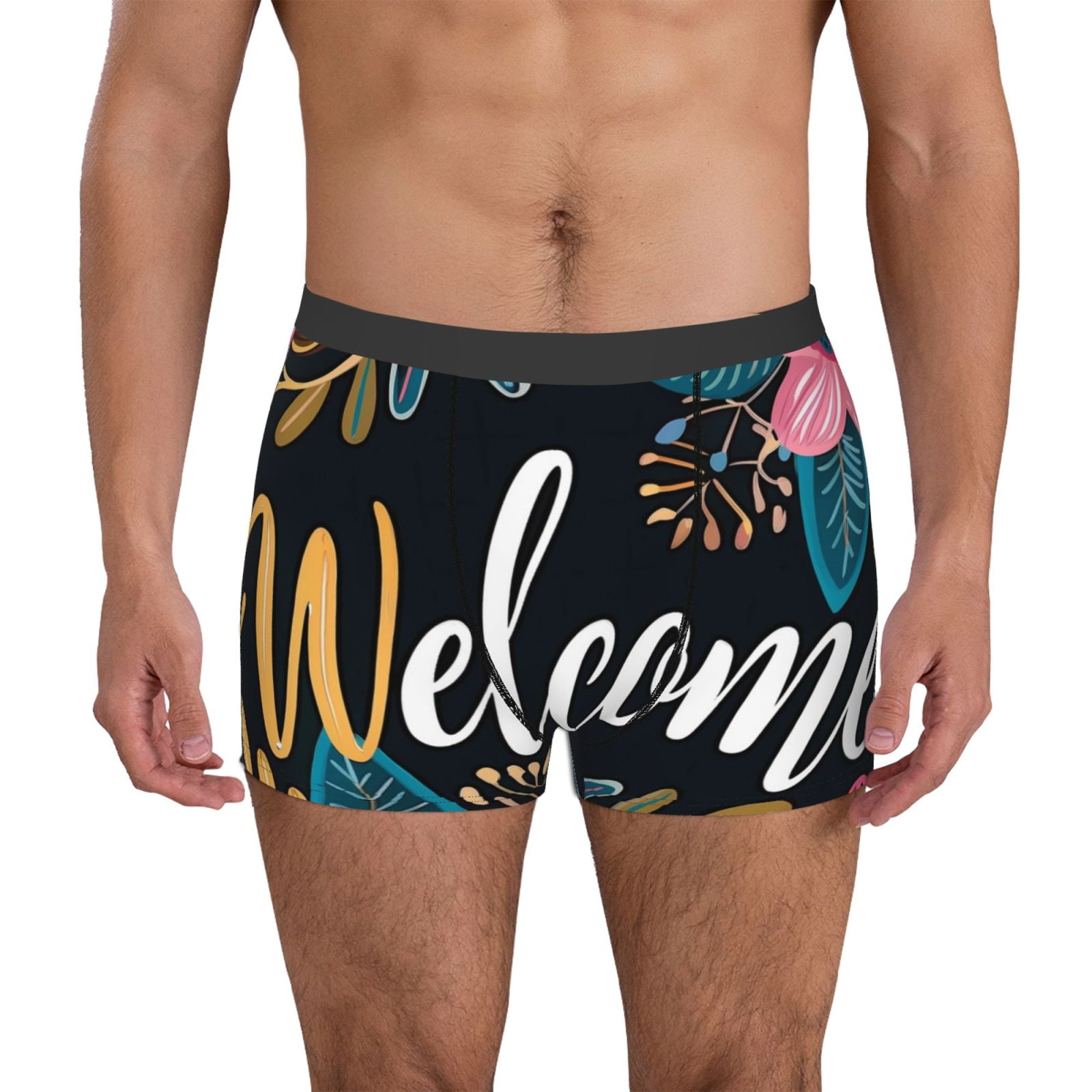 Fotbe Floral Welcome Sign Men’s Total Support Pouch Boxer Briefs, X ...